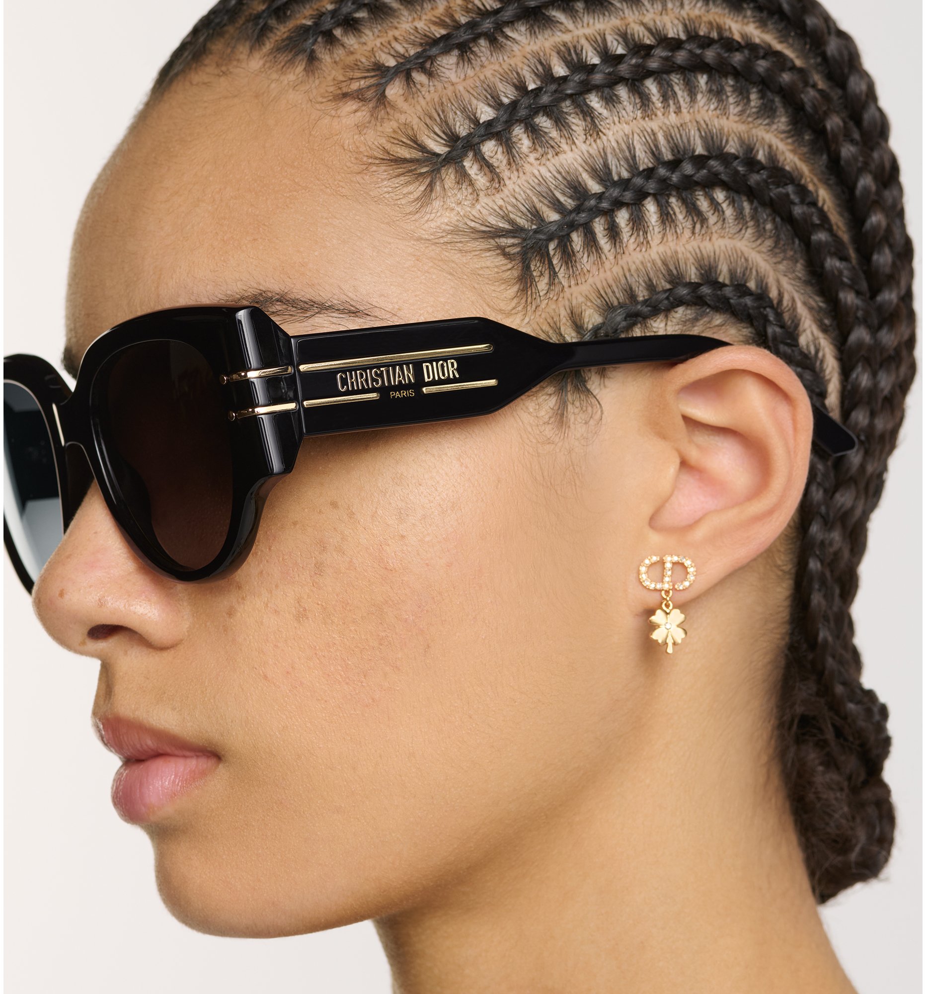 DiorSignature R2I Runde Sonnenbrille in Schwarz | DIOR