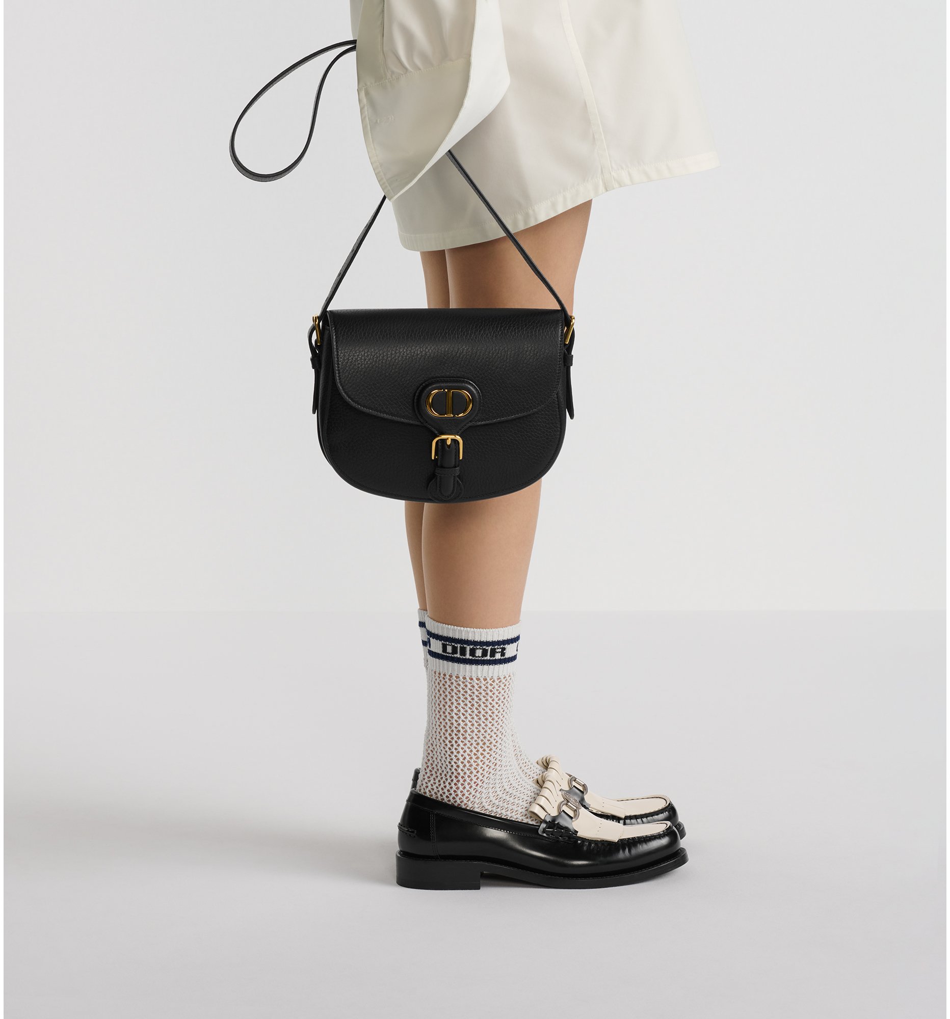 Medium Dior Bobby Bag Black Grained Calfskin | DIOR