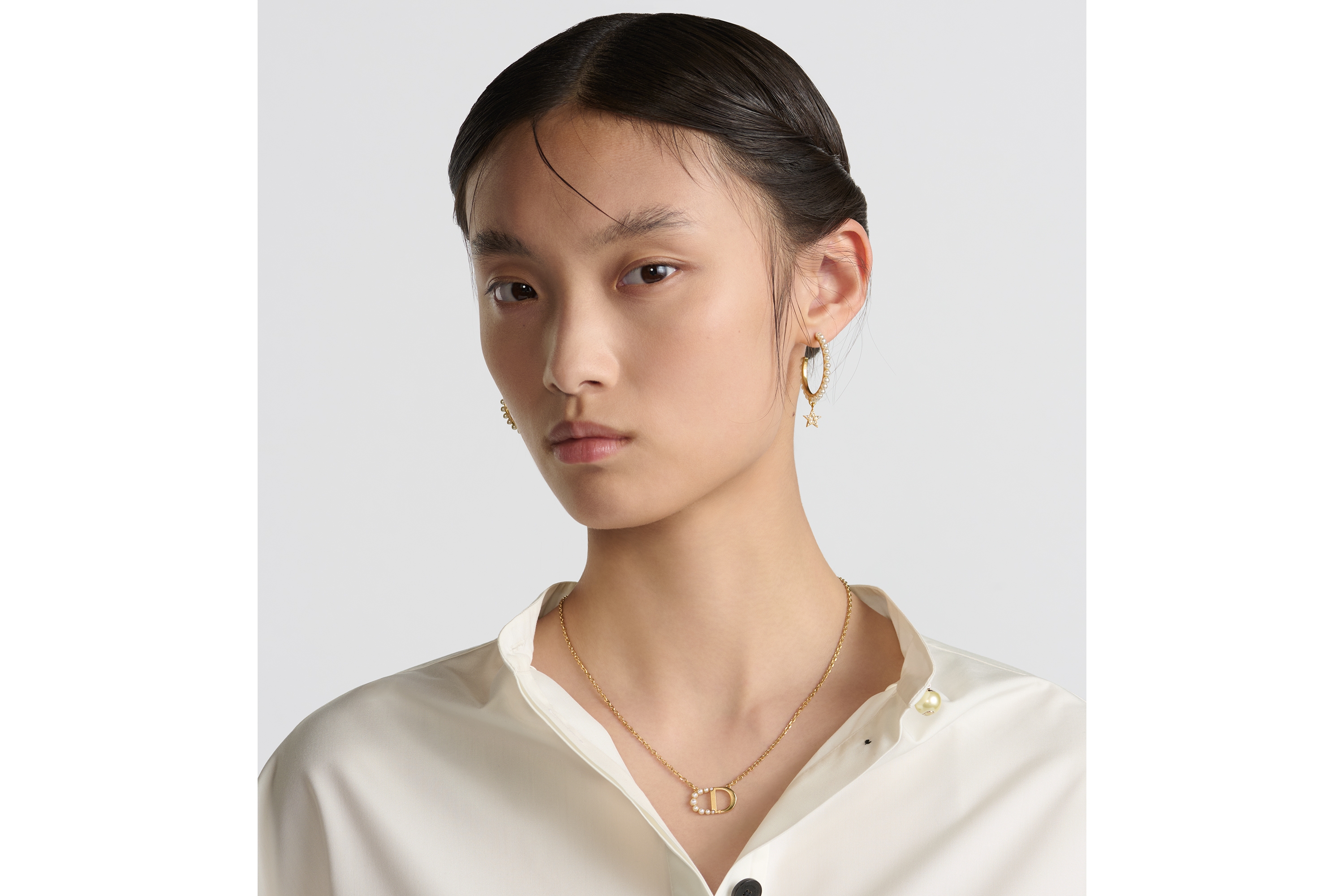 Collana 30 Montaigne Metallo con finitura color oro e perle in resina ...