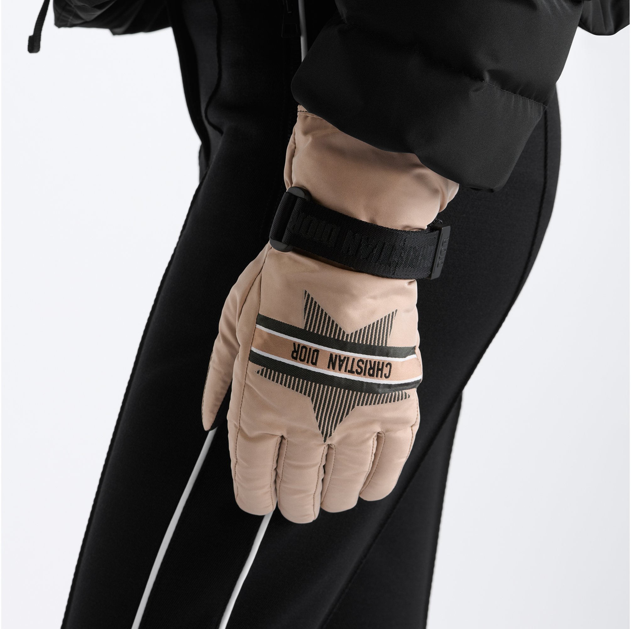 DiorAlps Skihandschuhe Funktionsstoff in Rose des Vents und Schwarz | DIOR