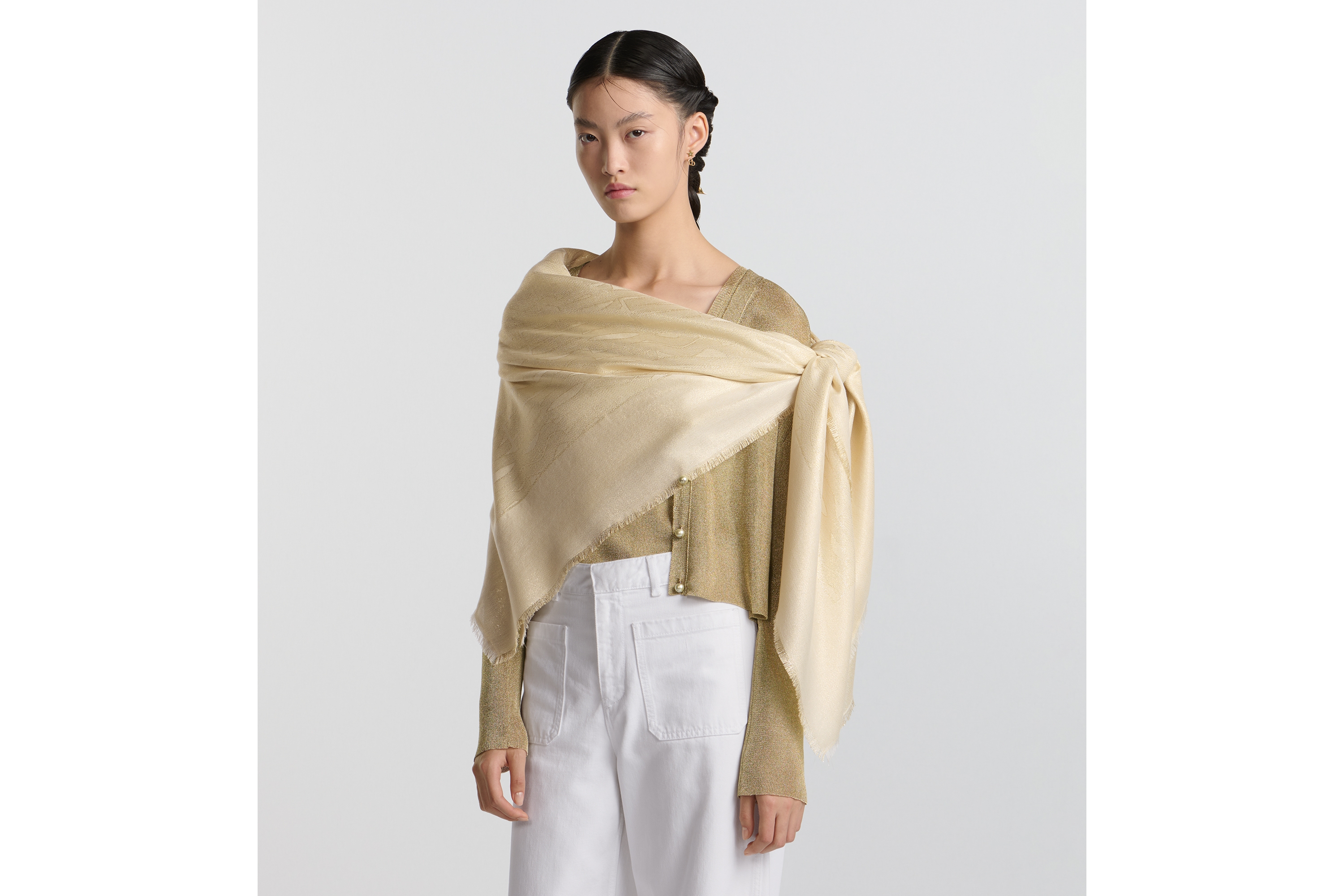 Chal Dior Or Miss Dior Allover Mezcla de seda, lana y cachemira en ...