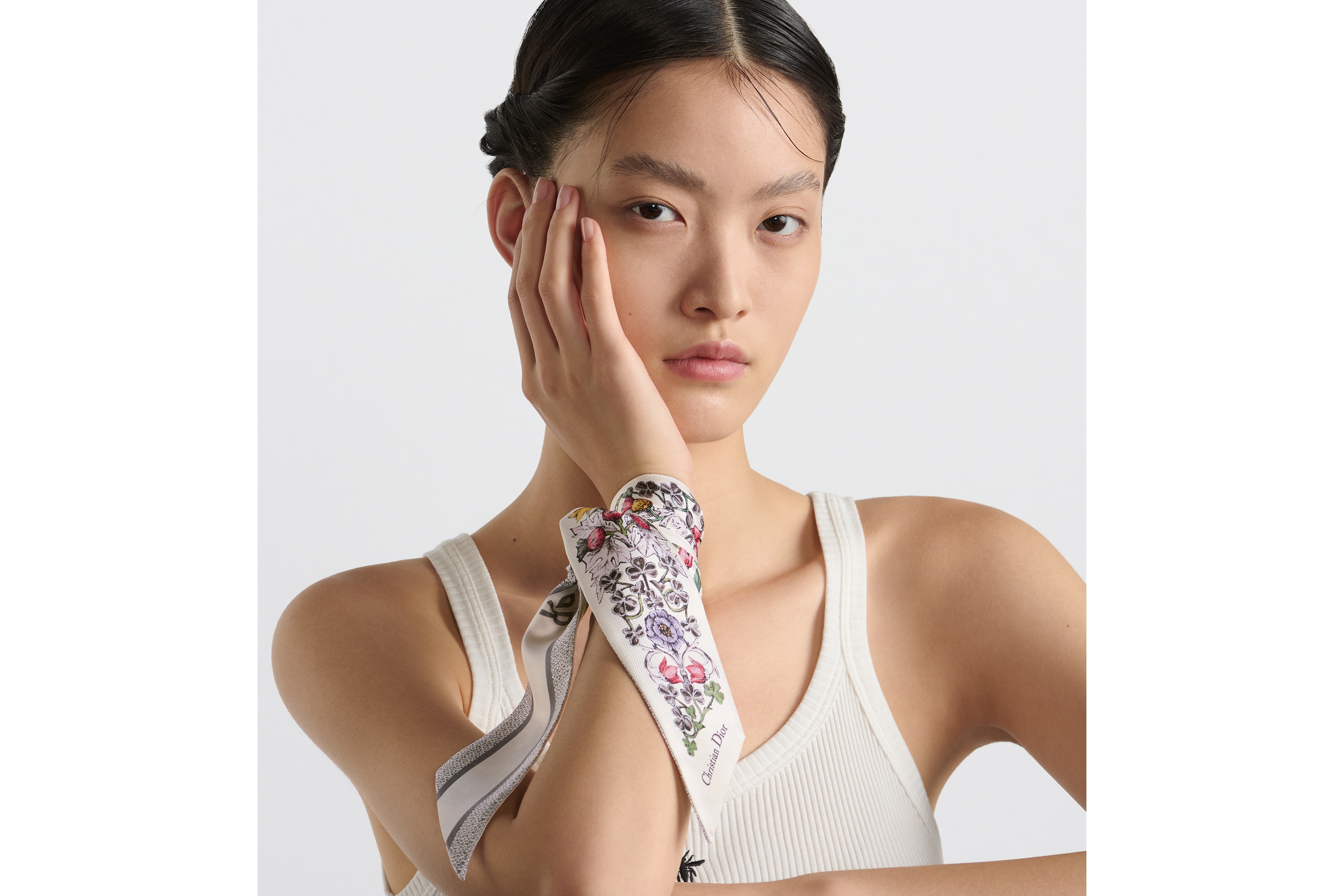 Dior Around the World Mitzah Scarf Ivory Multicolor Silk Twill | DIOR