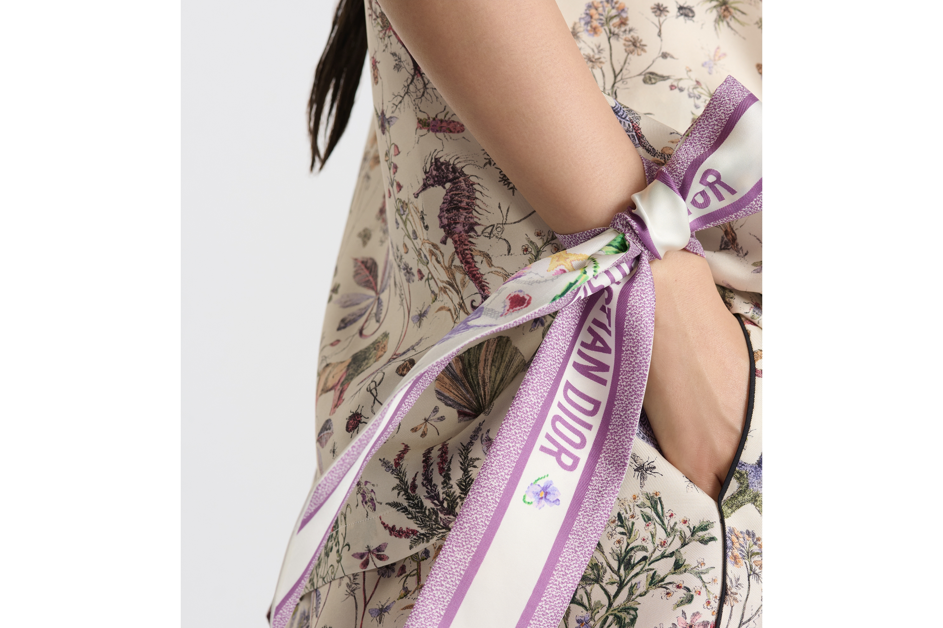Christian Dior 1947 Zodiac Capricorn Mitzah Scarf Ivory and Purple ...