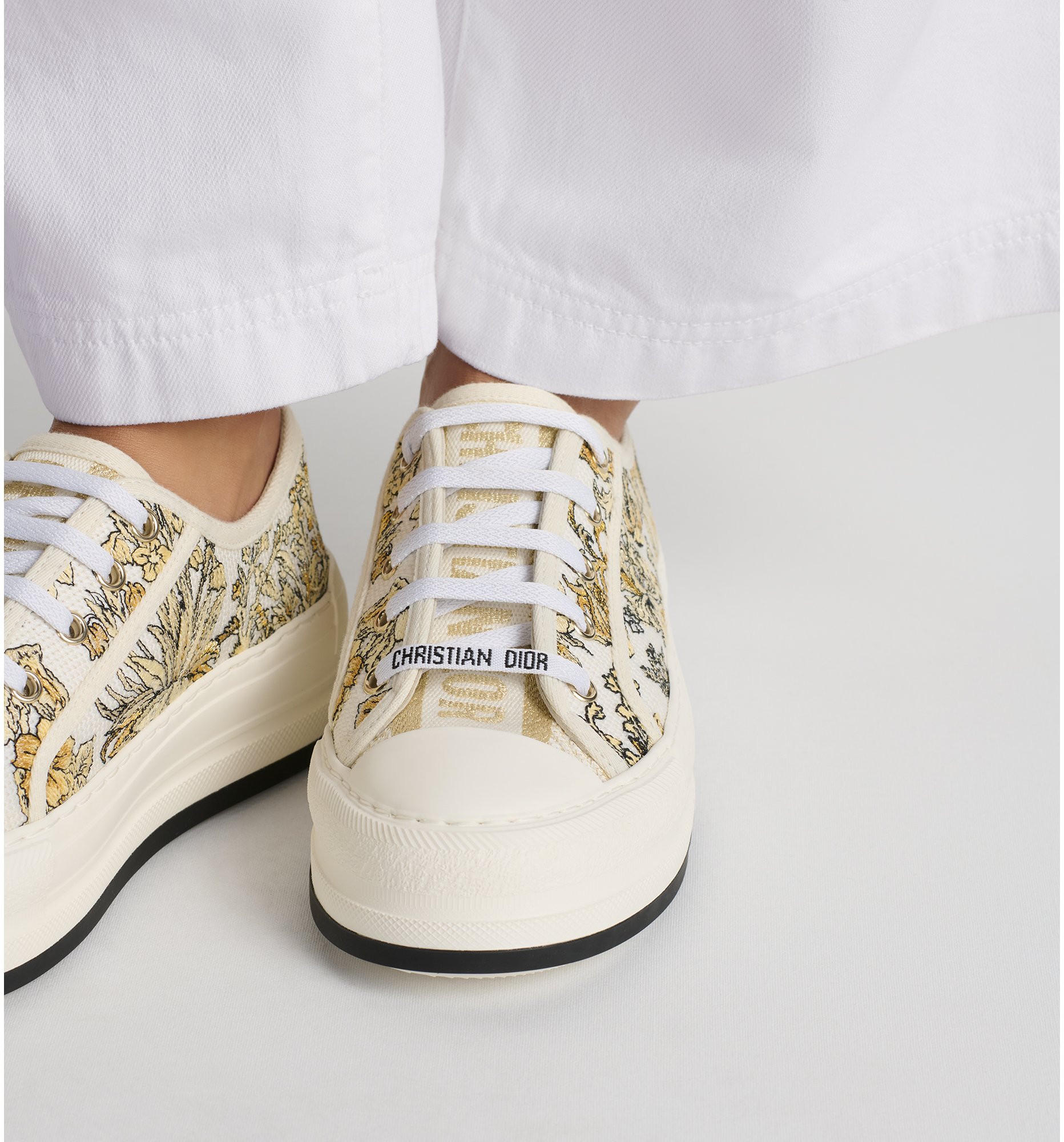 Walk'n'Dior Platform Sneaker Cotton Embroidered with Millefiori Unicorn ...