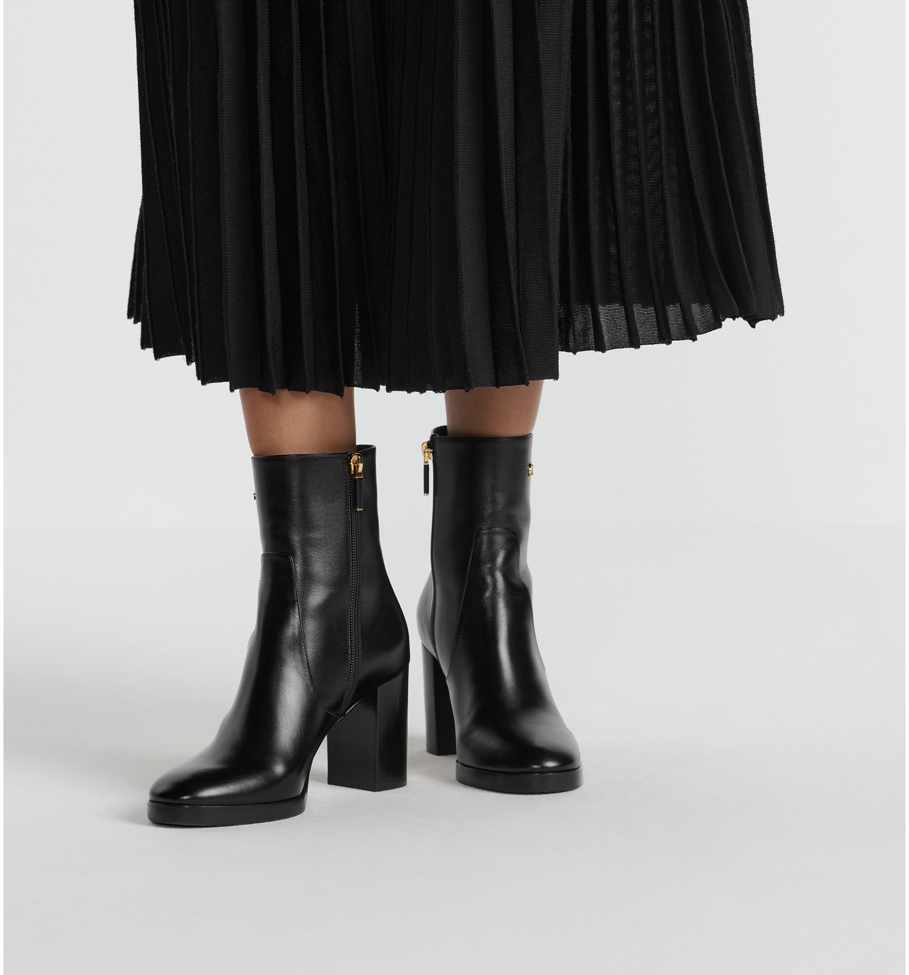 Bottine à talon D-Town Cuir de veau noir | DIOR