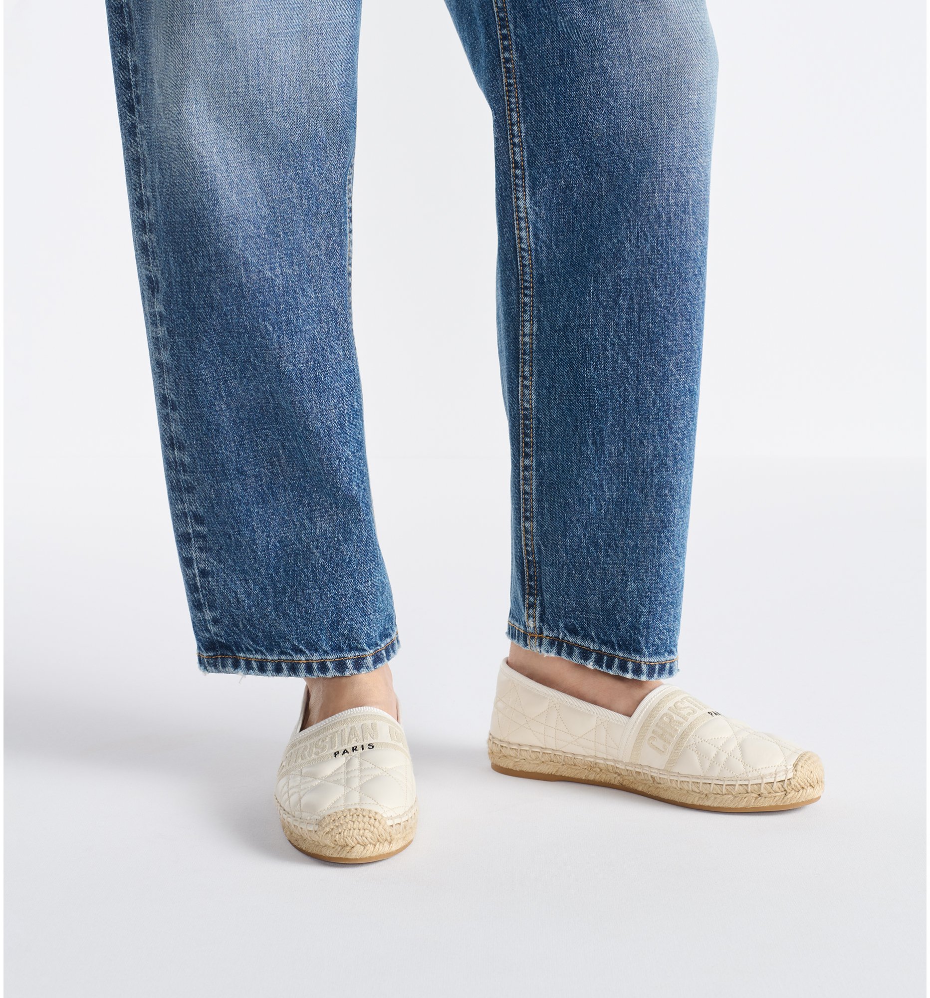 Dior Granville Espadrille White Quilted Cannage Calfskin | DIOR