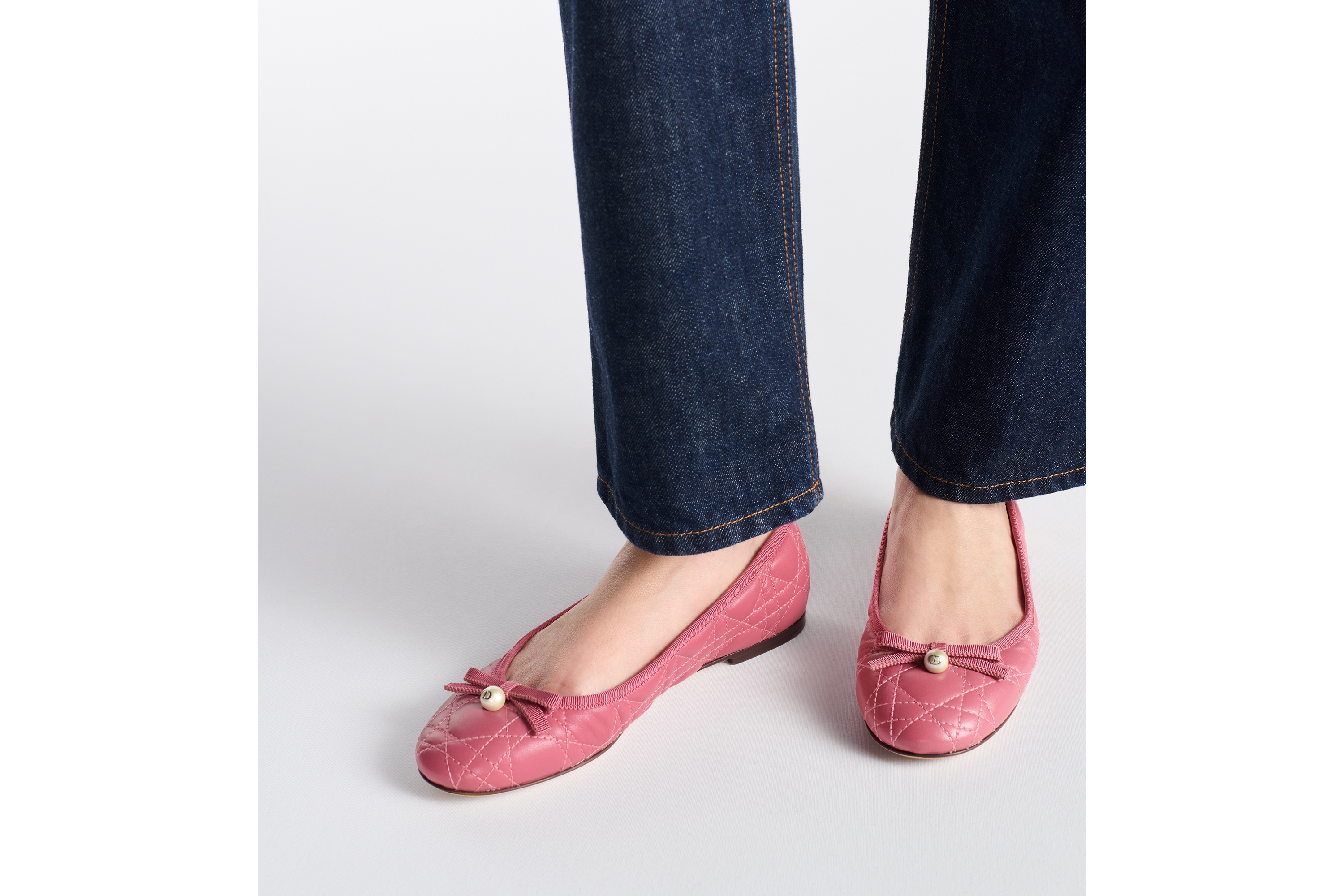 Dior Ballet Flat Deep Pink Quilted Cannage Calfskin | DIOR