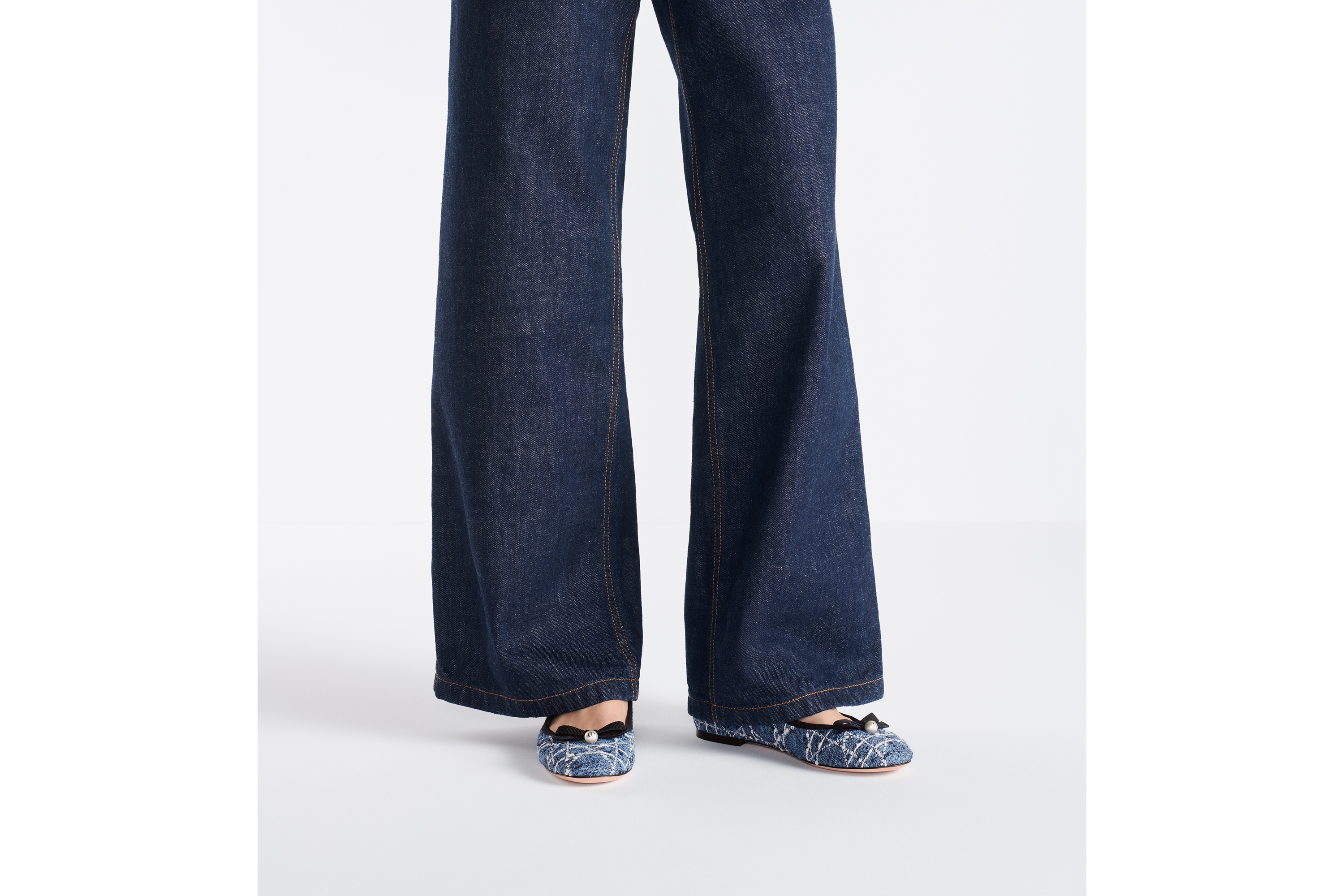 Bailarina Dior Ballet Tweed Cannage azul denim | DIOR