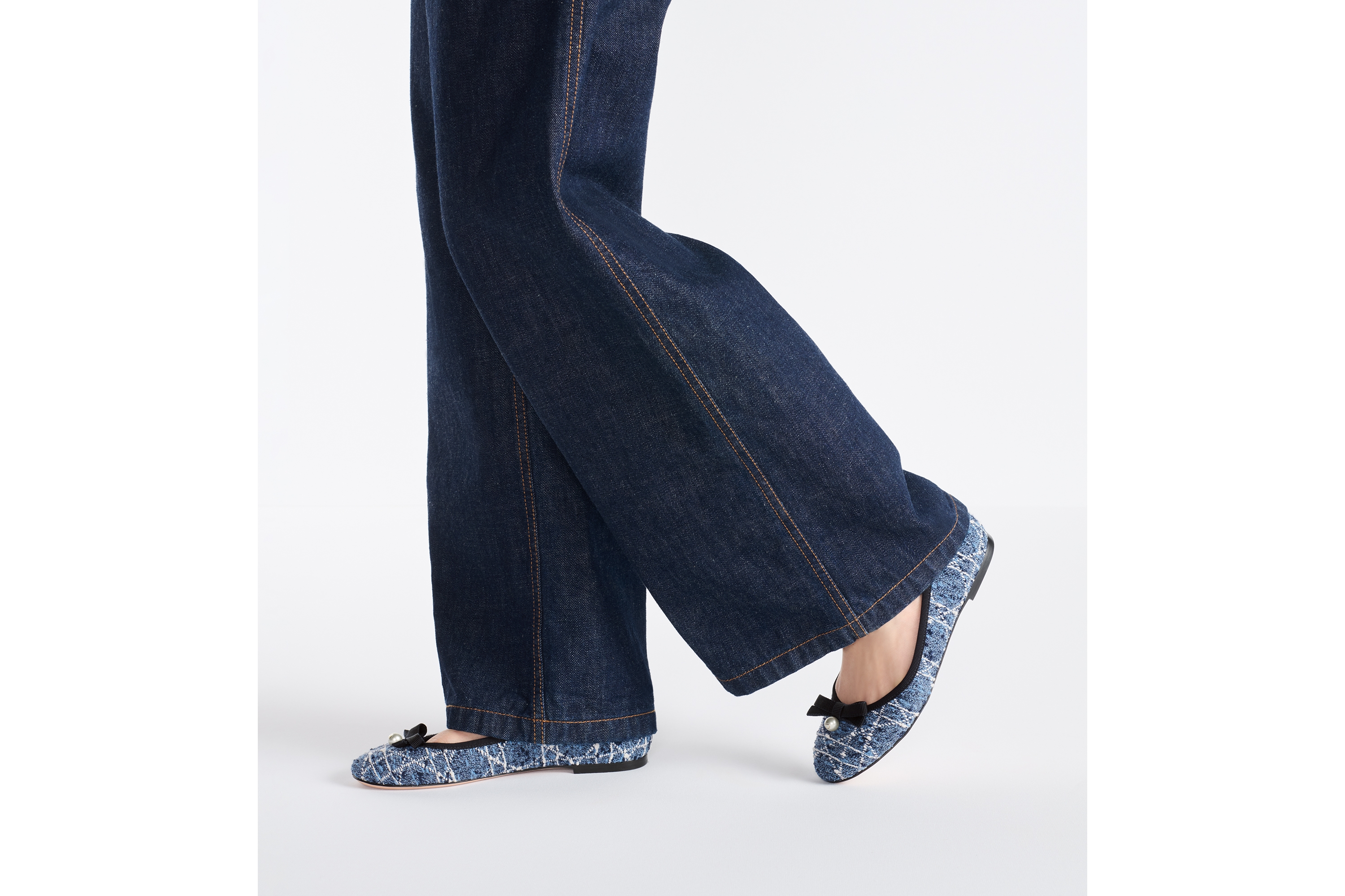 Bailarina Dior Ballet Tweed Cannage azul denim | DIOR