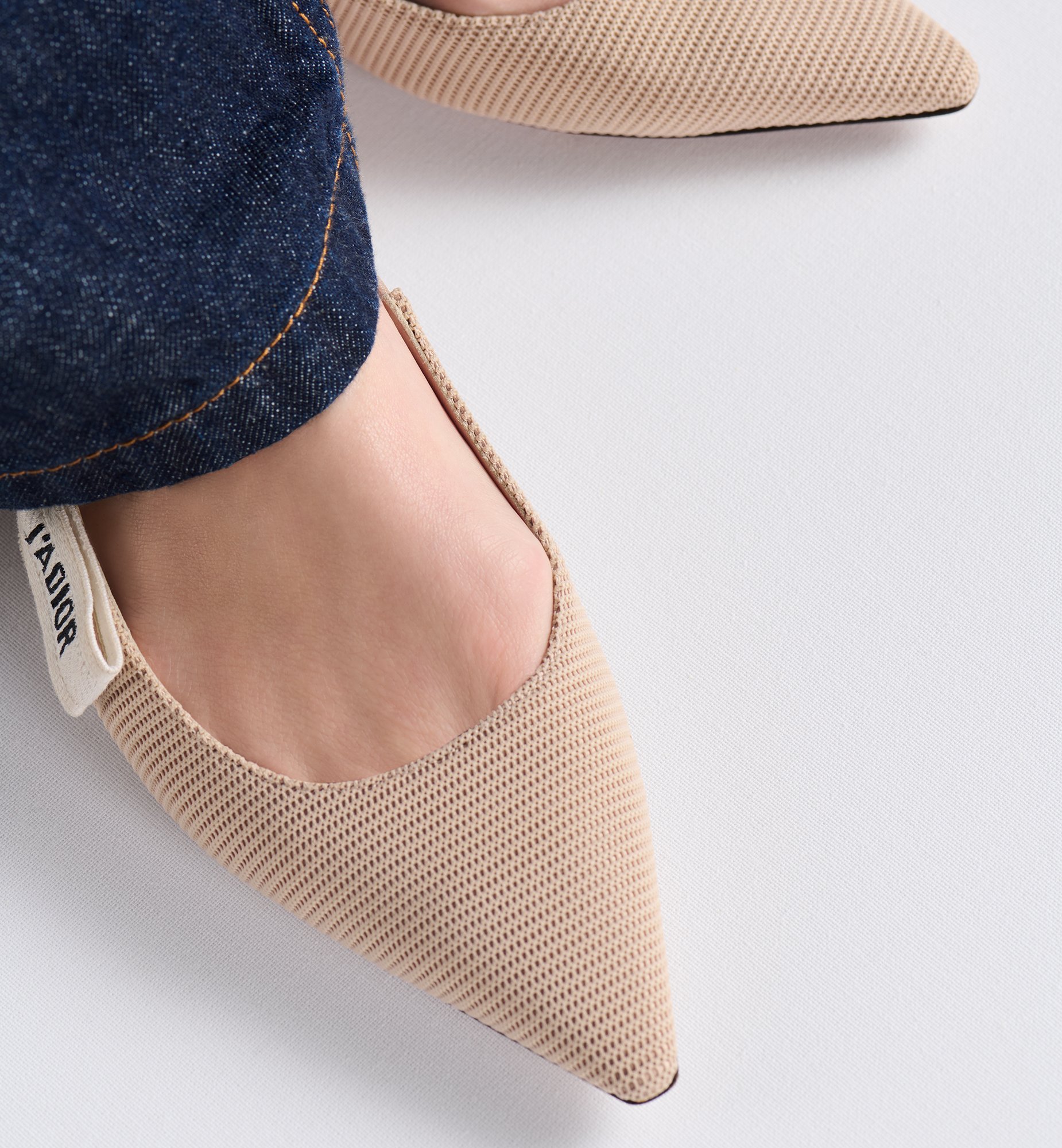 J'Adior Slingback Flat Nude Technical Fabric | DIOR J'Adior Slingback Flat Nude Technical Fabric | DIOR