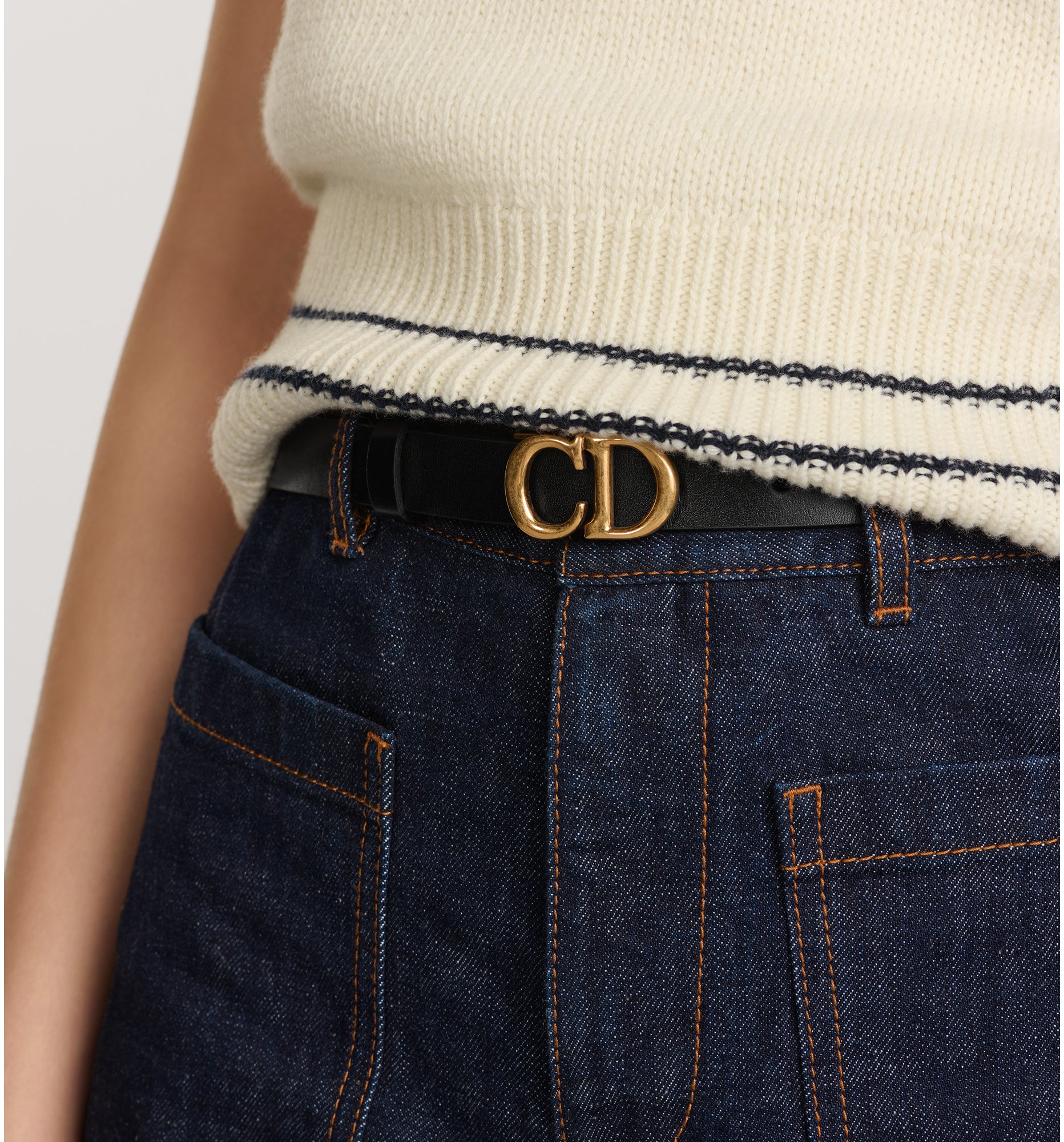 Saddle Belt Black Ultrasoft Calfskin, 20 MM | DIOR