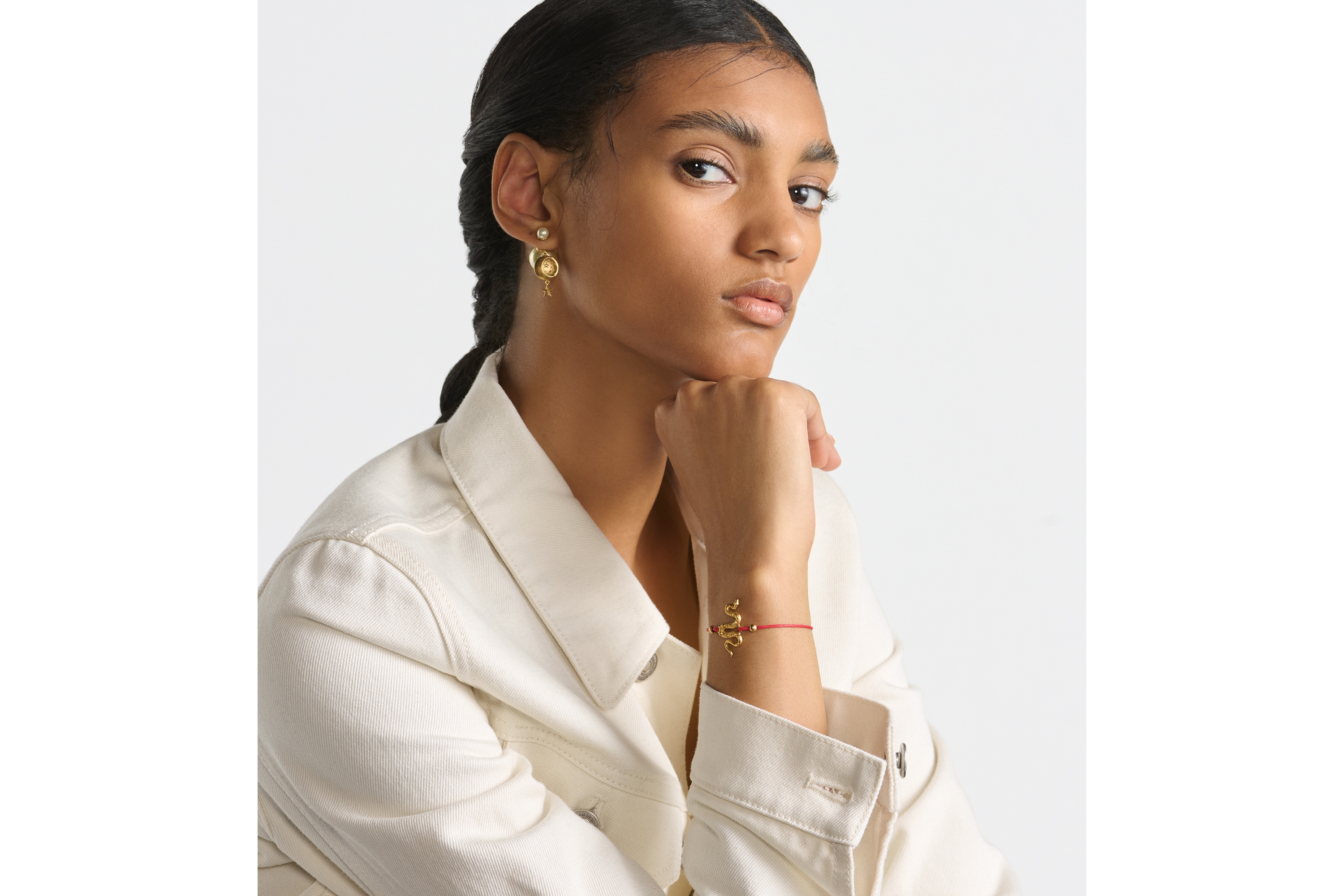 Diorelita Bracelet Gold-Finish Metal and Red Cotton | DIOR