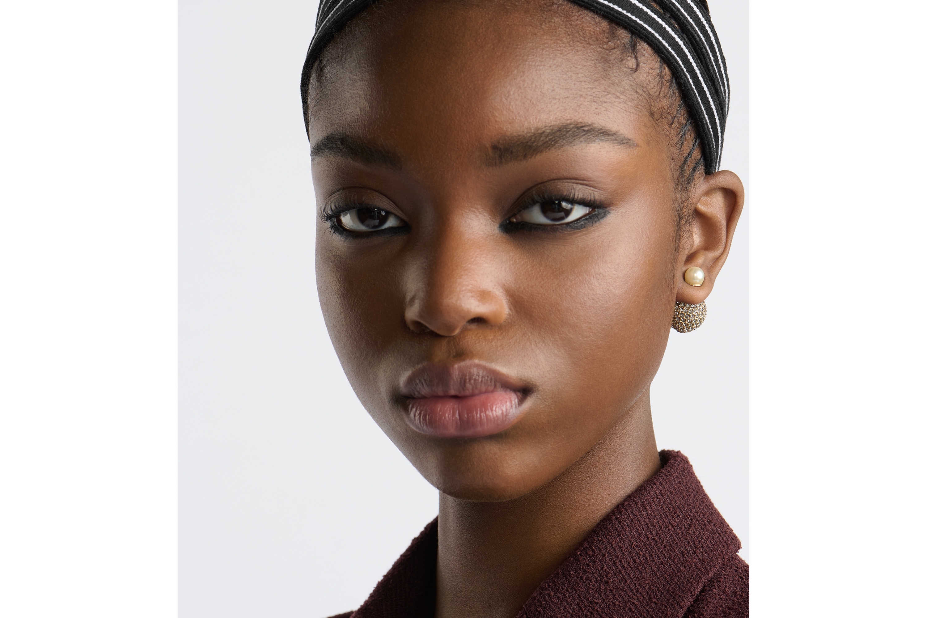 Dior Tribales Earrings Matte Gold-Finish Metal with White Resin Pearls ...