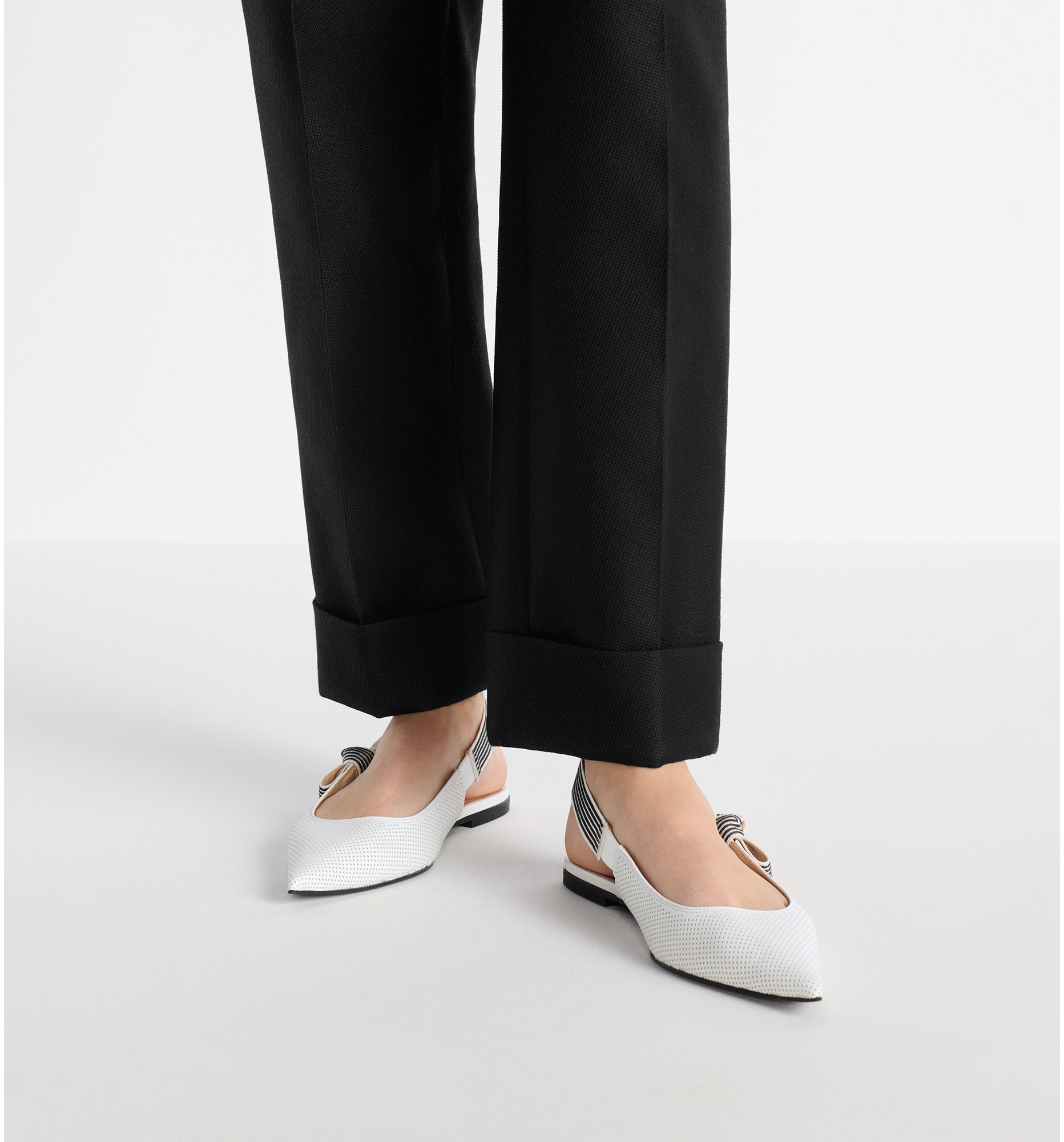 Dior Toujours Slingback Flat White Perforated Supple Lambskin | DIOR