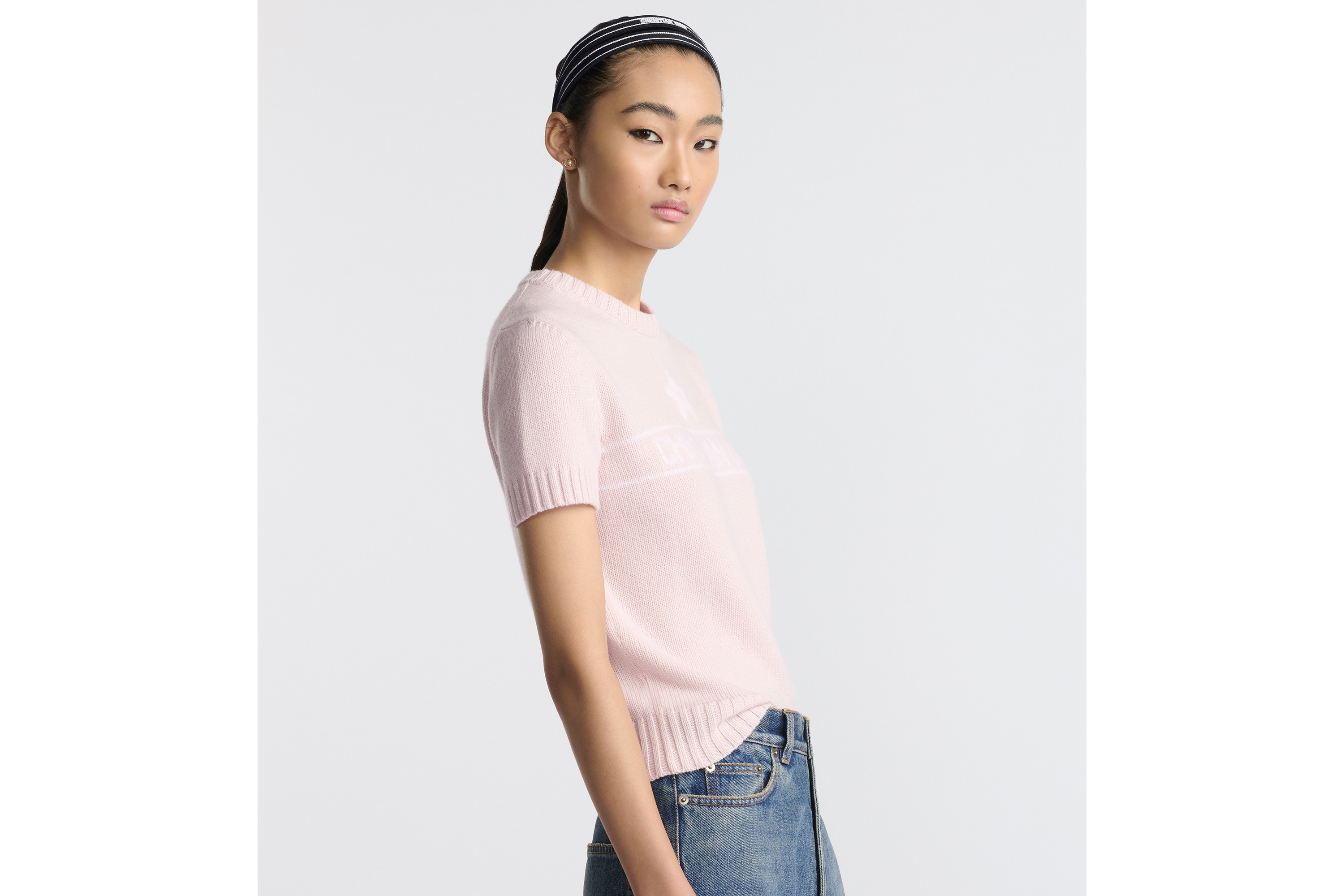 Short-Sleeved Sweater Pink Cashmere Knit | DIOR