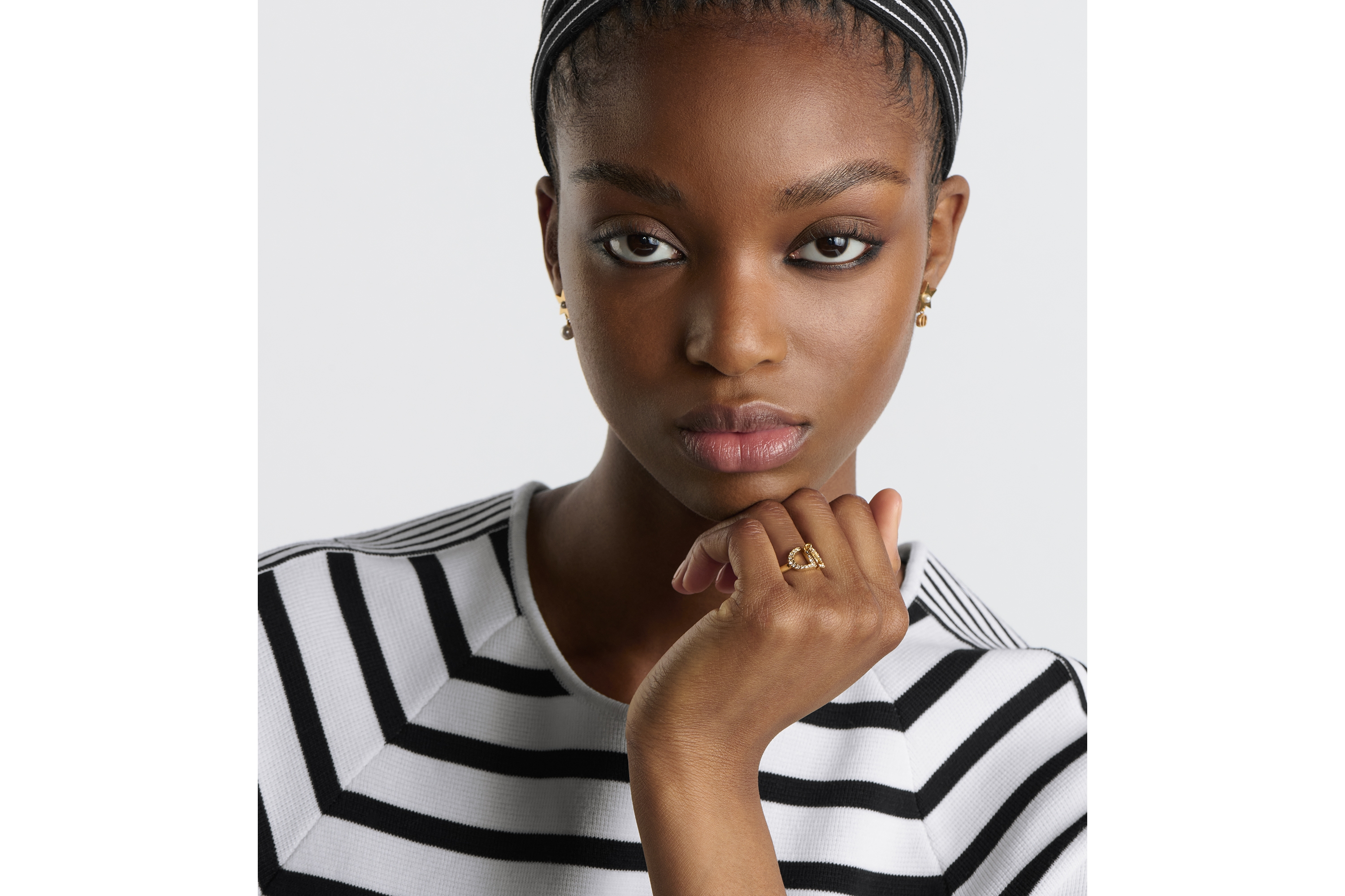 Petit CD Bee Ring Gold-Finish Metal and Silver-Tone Crystals | DIOR