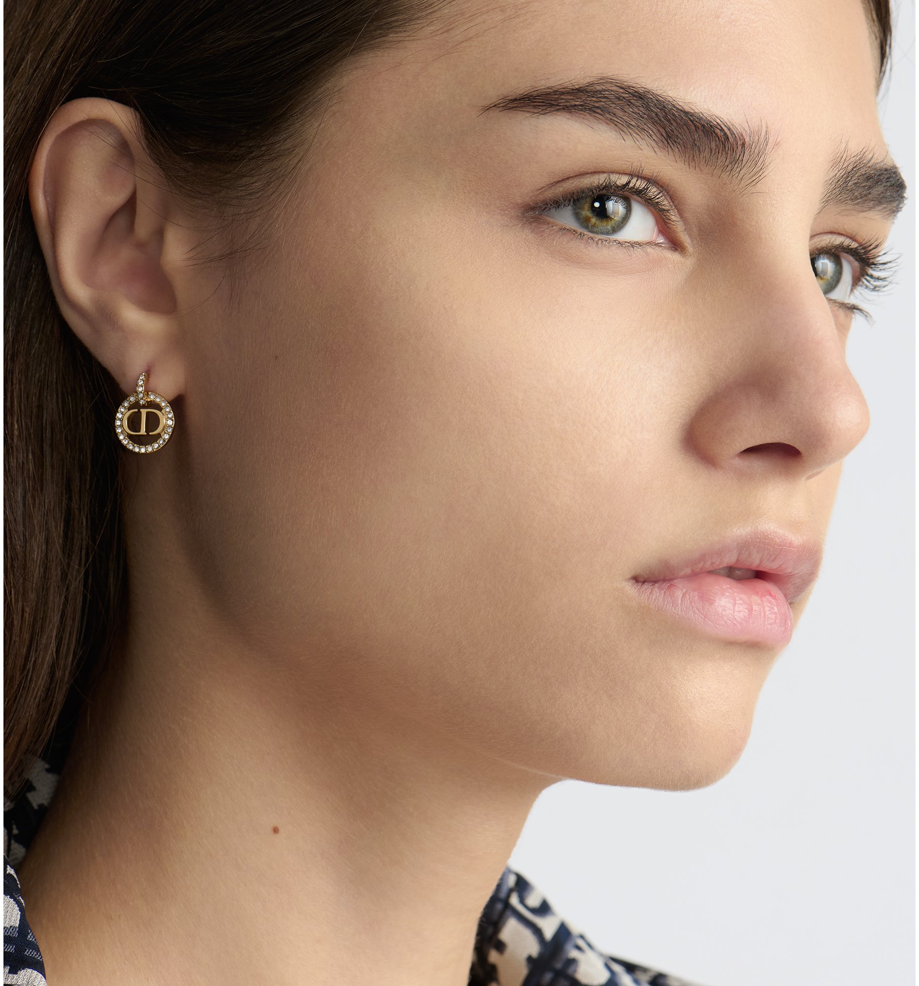 Petit CD Earrings Gold-Finish Metal and Silver-Tone Crystals | DIOR