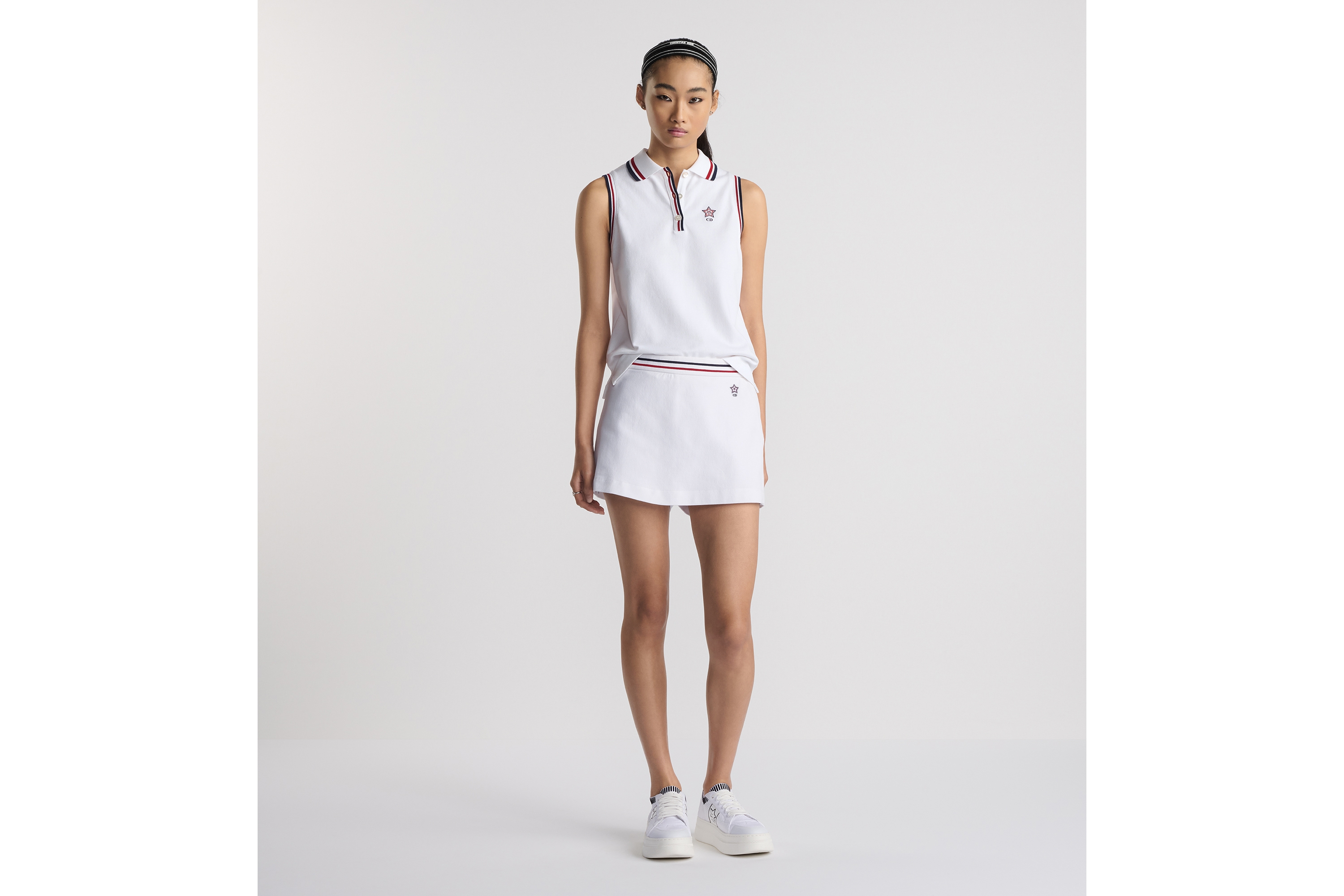 Dior Vibe Tank Top White Cotton-Blend Jersey with Three-Tone Signature ...