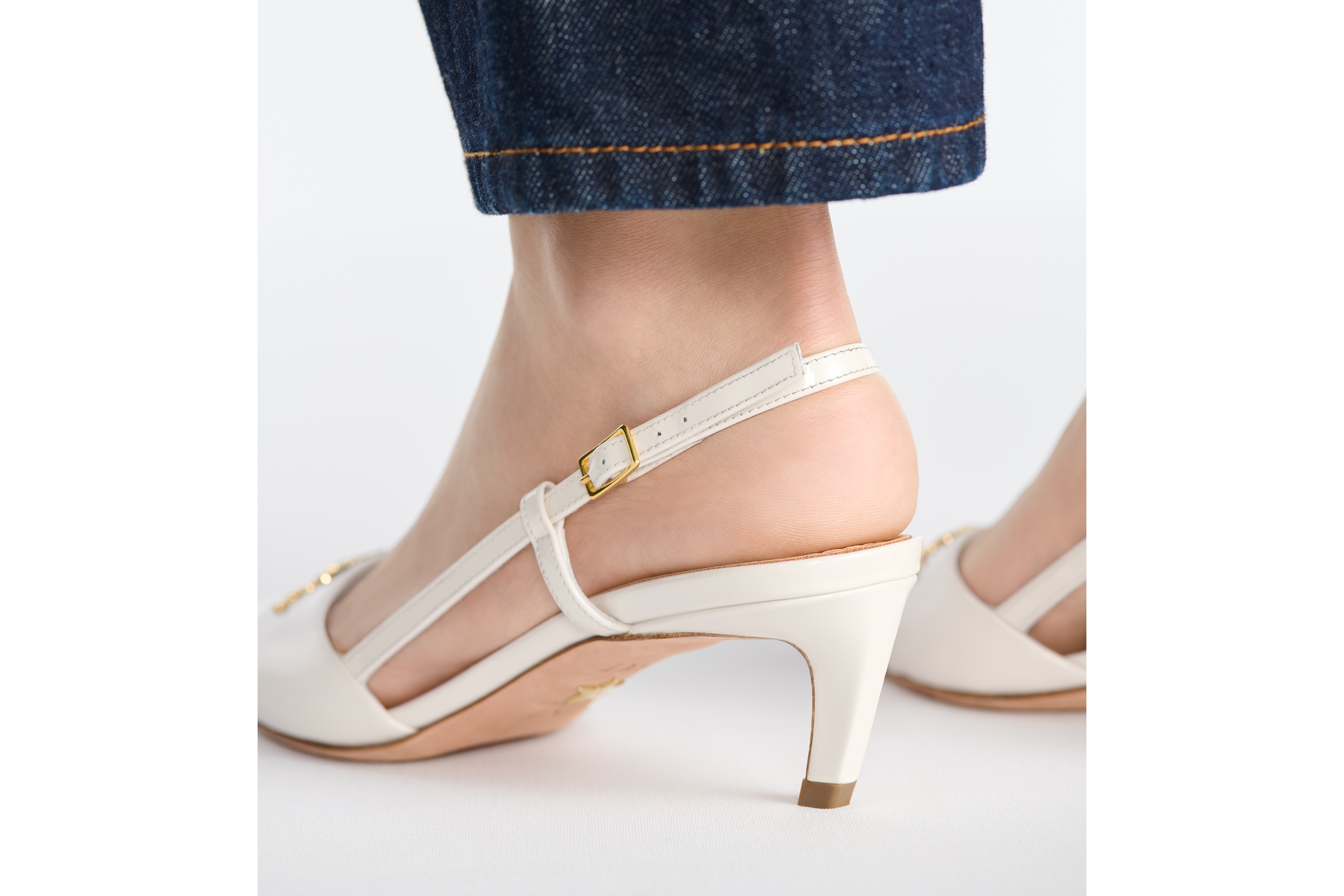 My Dior Slingback Pump White Patent Calfskin | DIOR