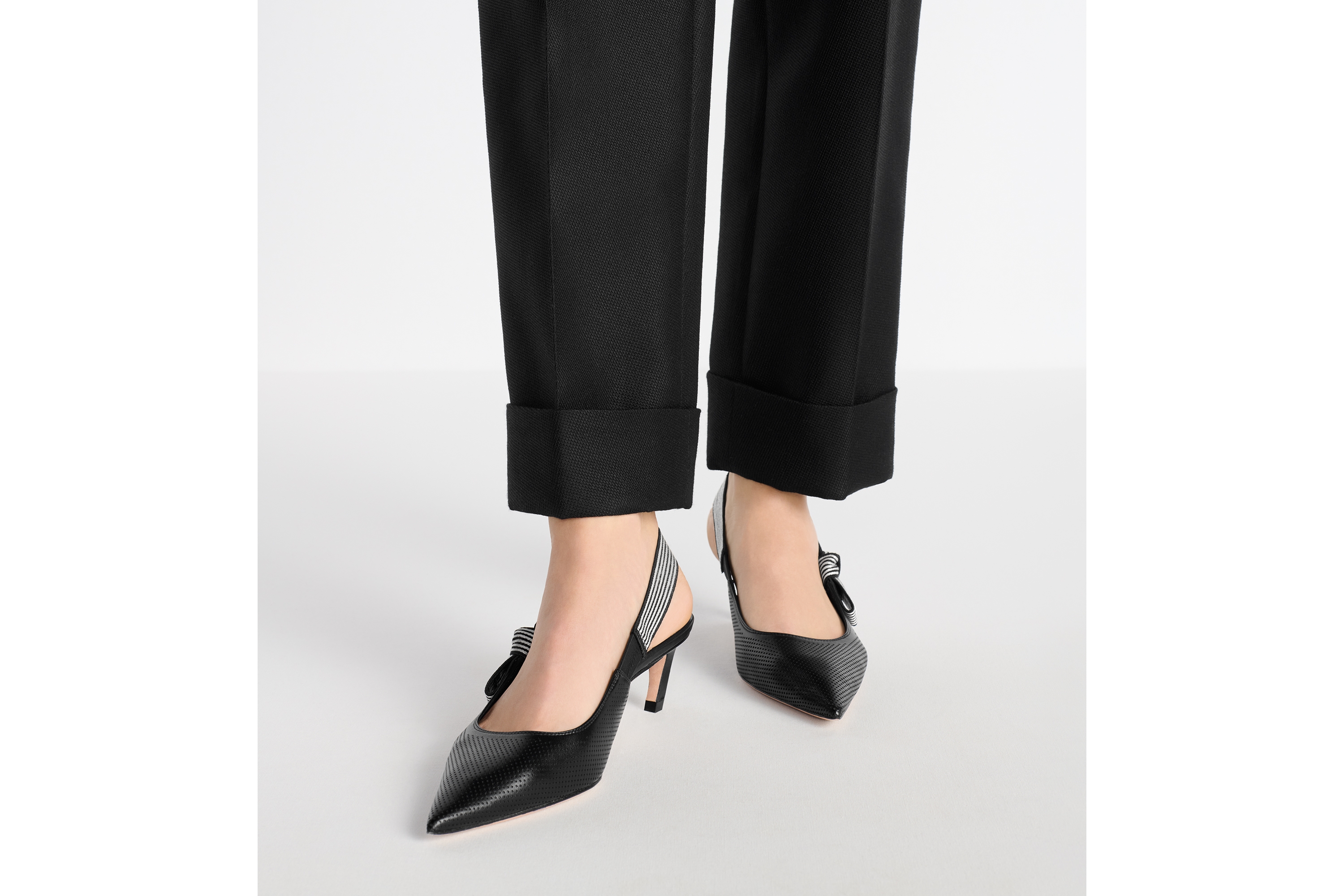 Dior Toujours Slingback Pump Black Perforated Supple Lambskin | DIOR