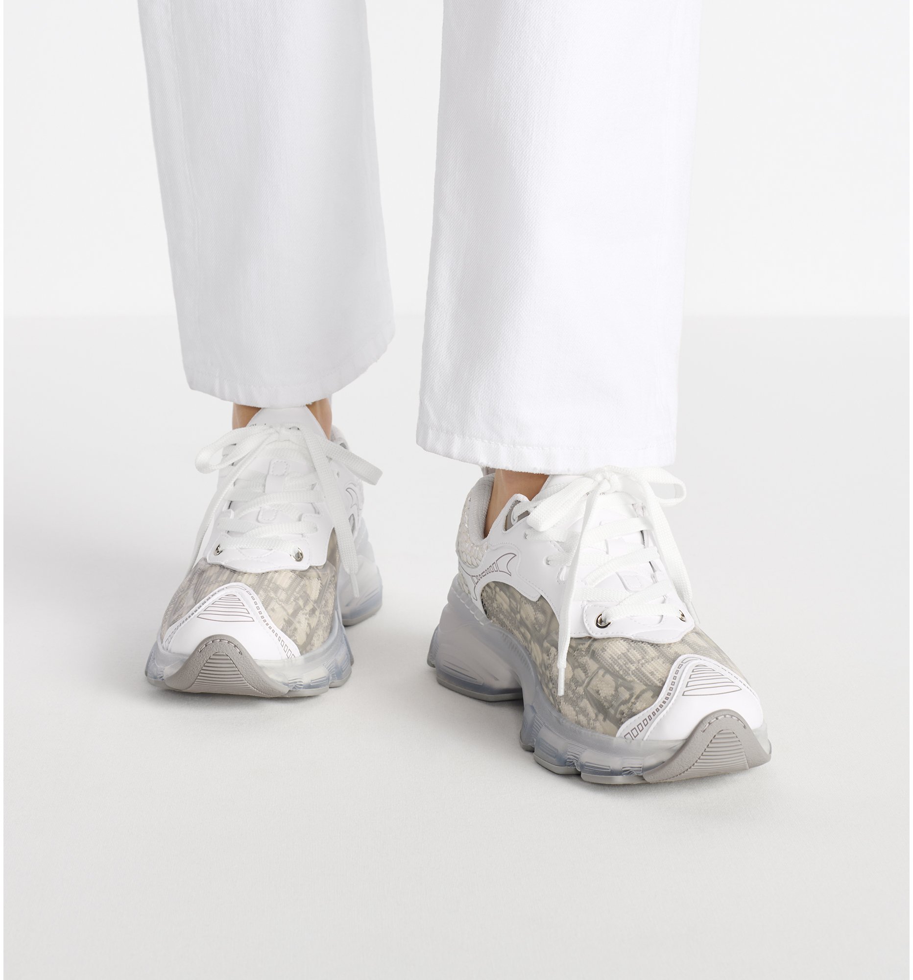 Dior Vibe Sneaker Gray Dior Oblique Technical Fabric and Transparent Rubber | DIOR