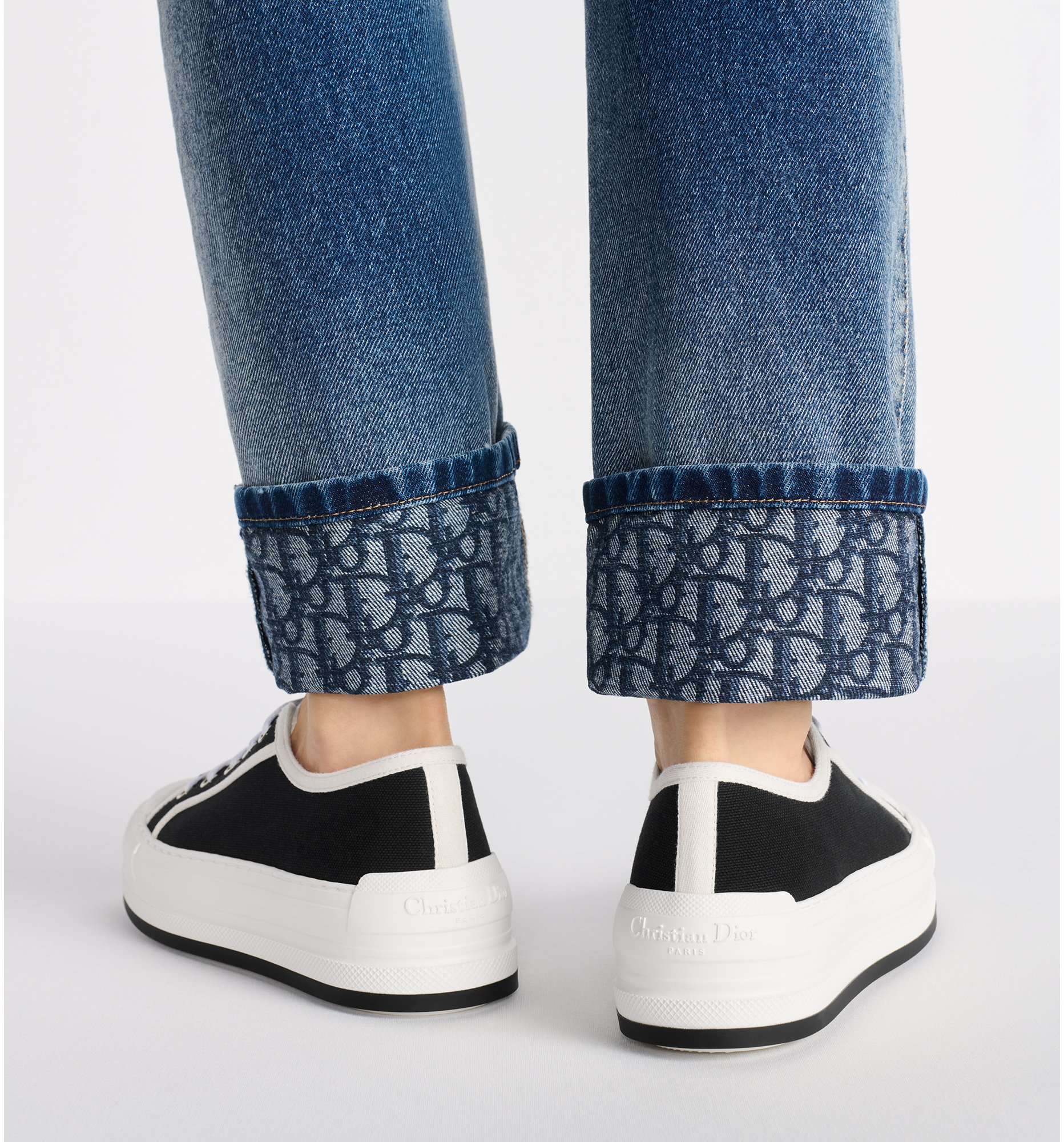 Walk'n'Dior Platform Sneaker Black Cotton | DIOR