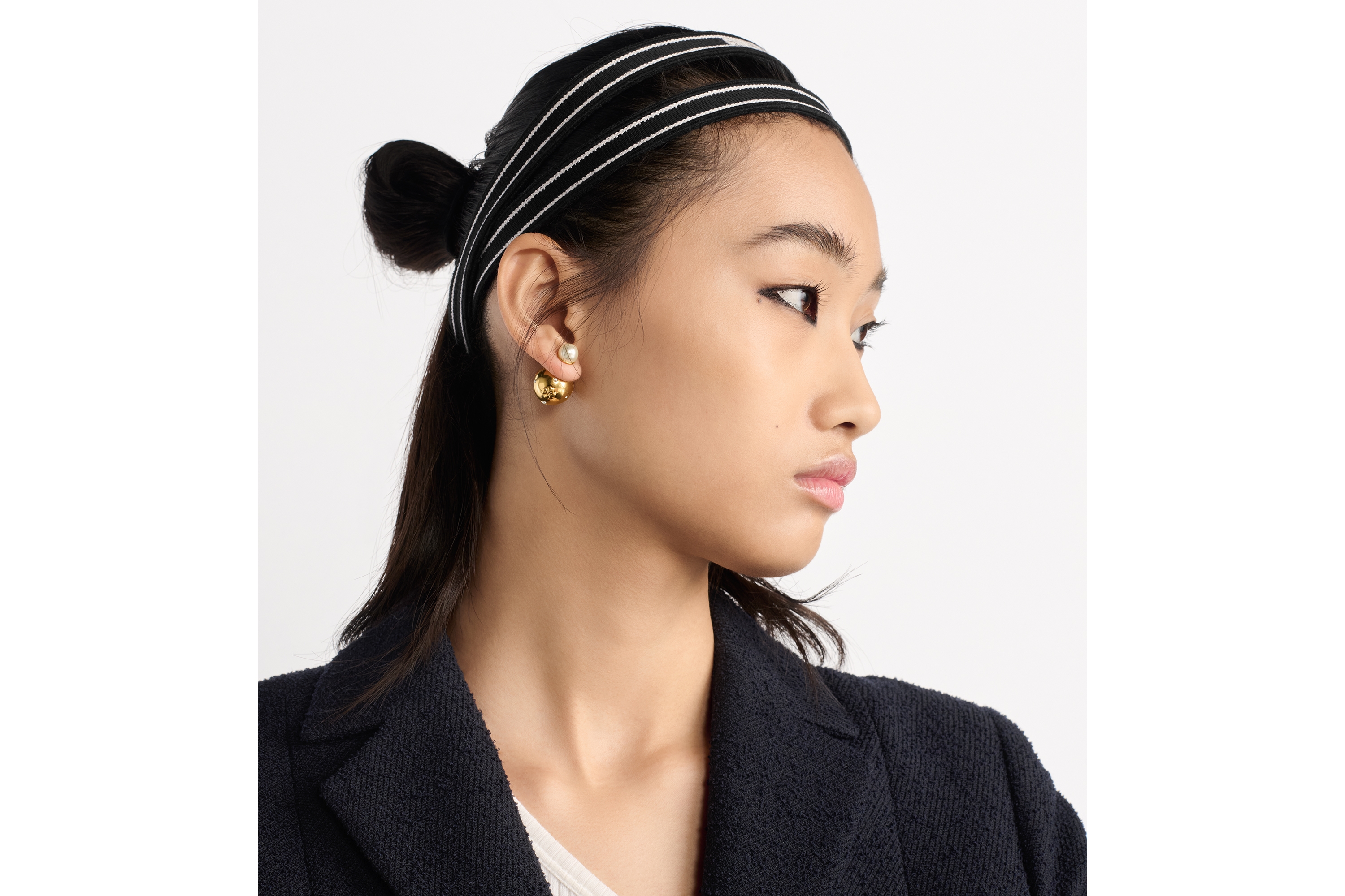 Dior Tribales Earrings Gold-Finish Metal with White Resin Pearls and ...