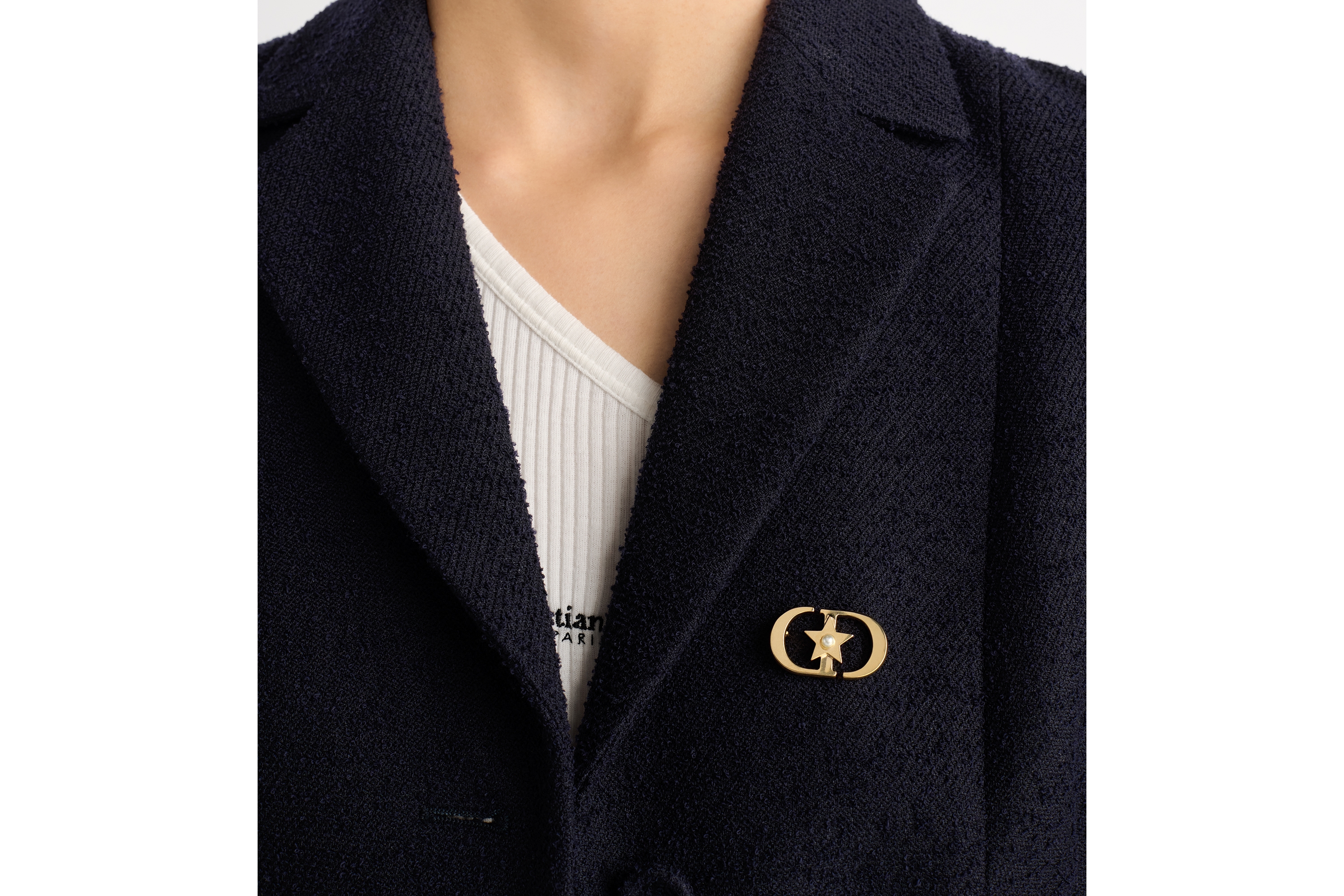 Lucky 30 Montaigne Brooch Gold-Finish Metal and White Resin Pearl | DIOR