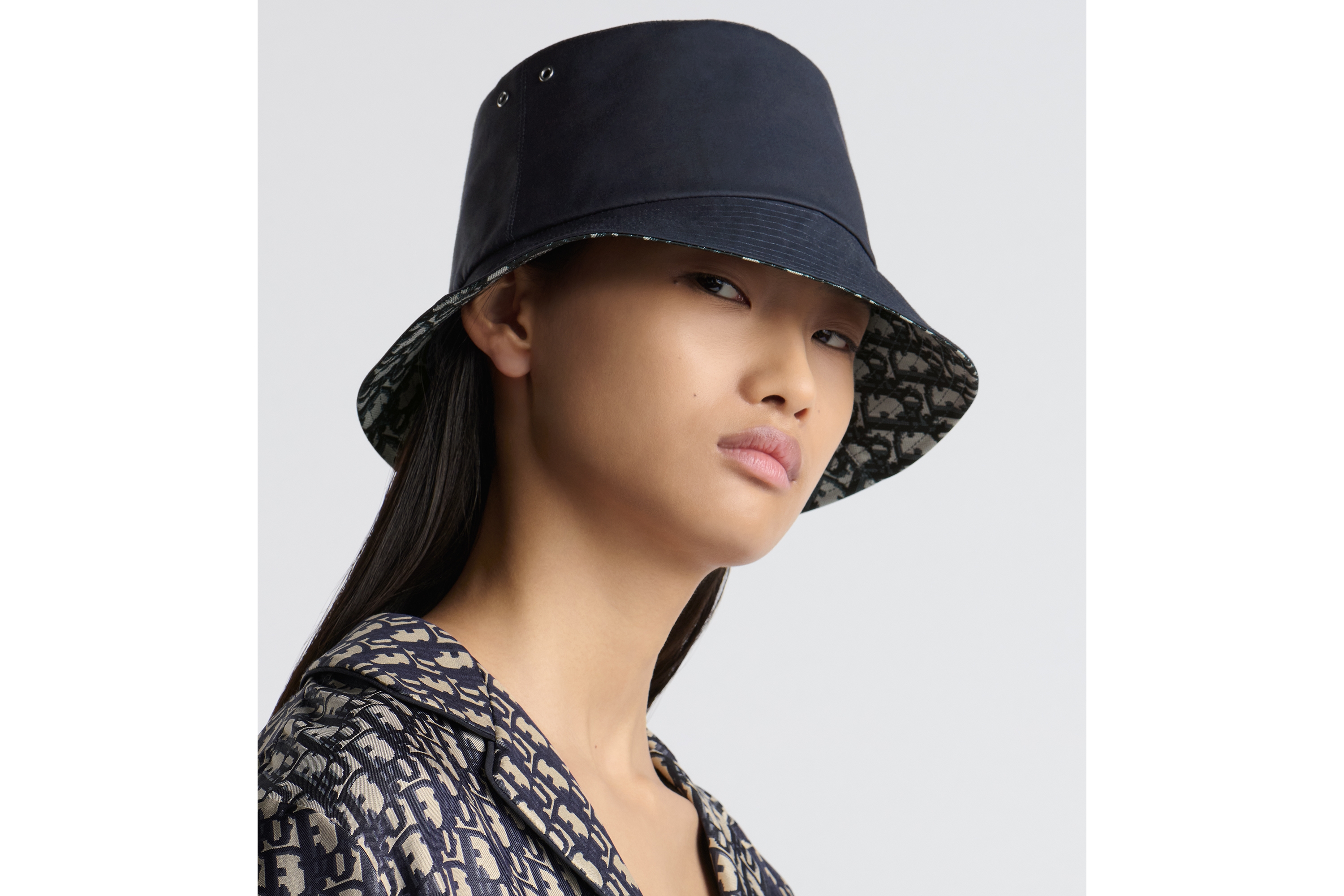 Reversible Teddy-D Small Brim Bucket Hat Blue Cotton Blend | DIOR