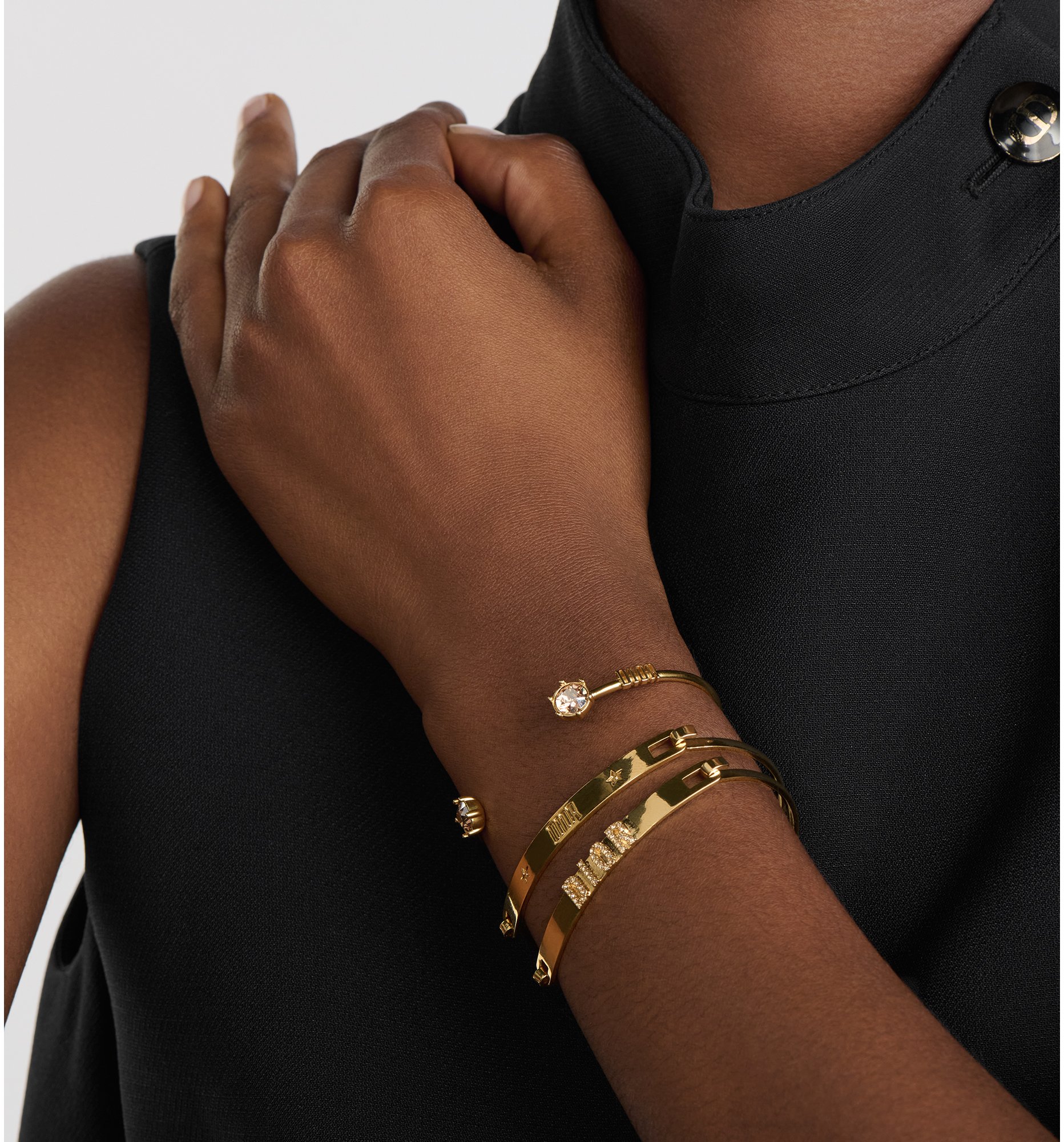 Dio(r)evolution Bracelet Set Gold-Finish Metal and Amber-Colored ...