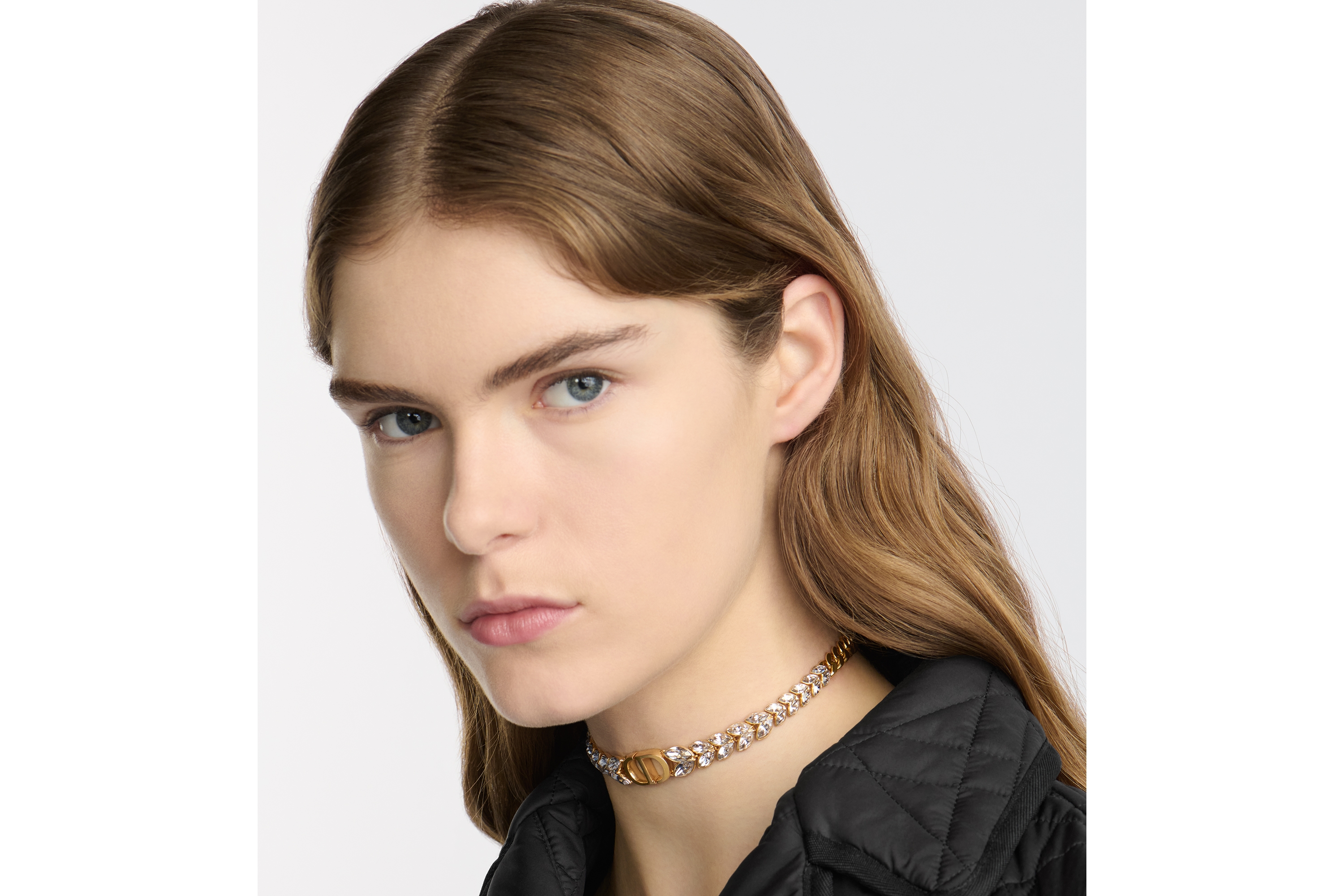 30 Montaigne Prestige Choker Gold-Finish Metal and Silver-Tone Crystals ...