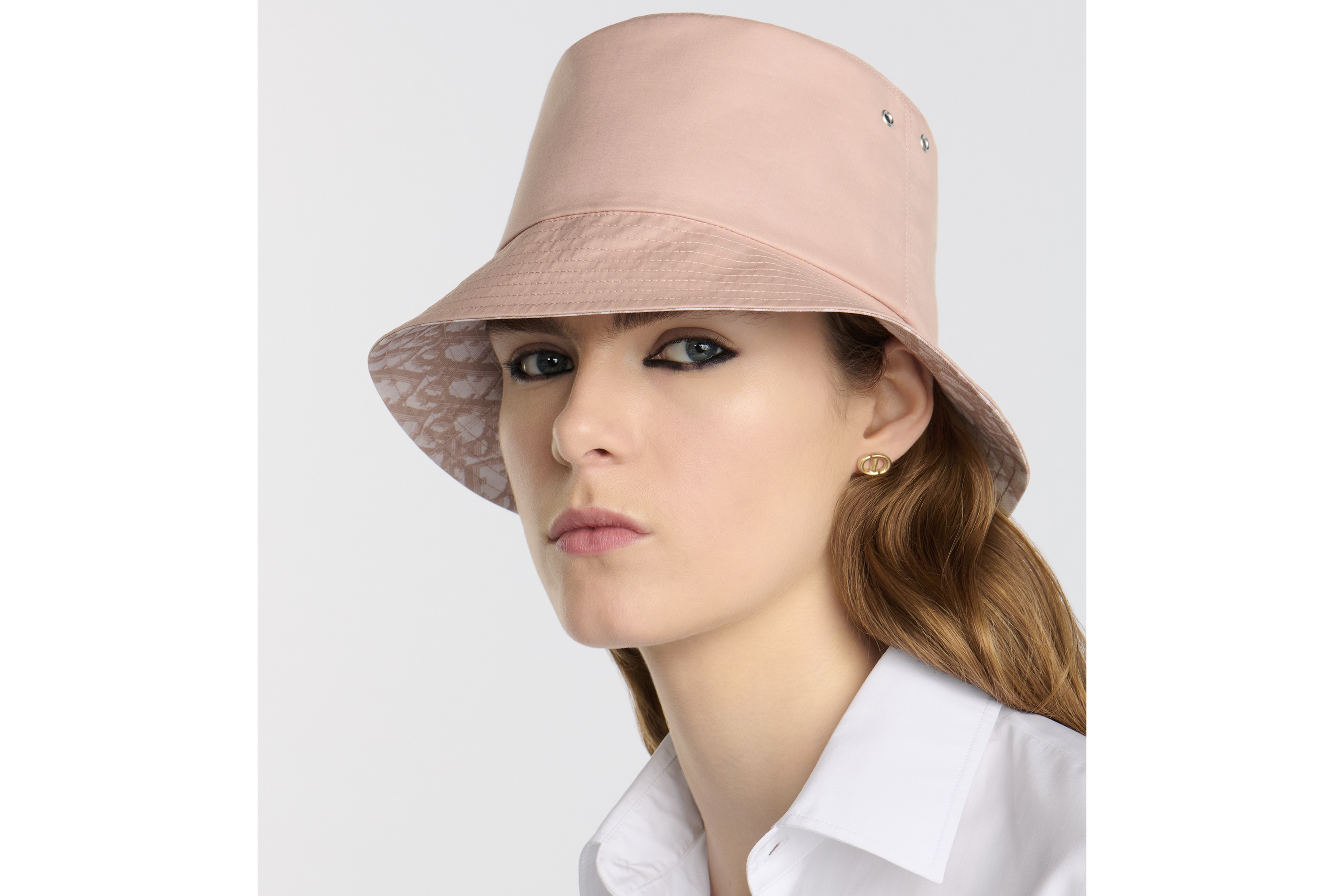 Reversible Teddy-D Small Brim Bucket Hat Rose des Vents Cotton | DIOR