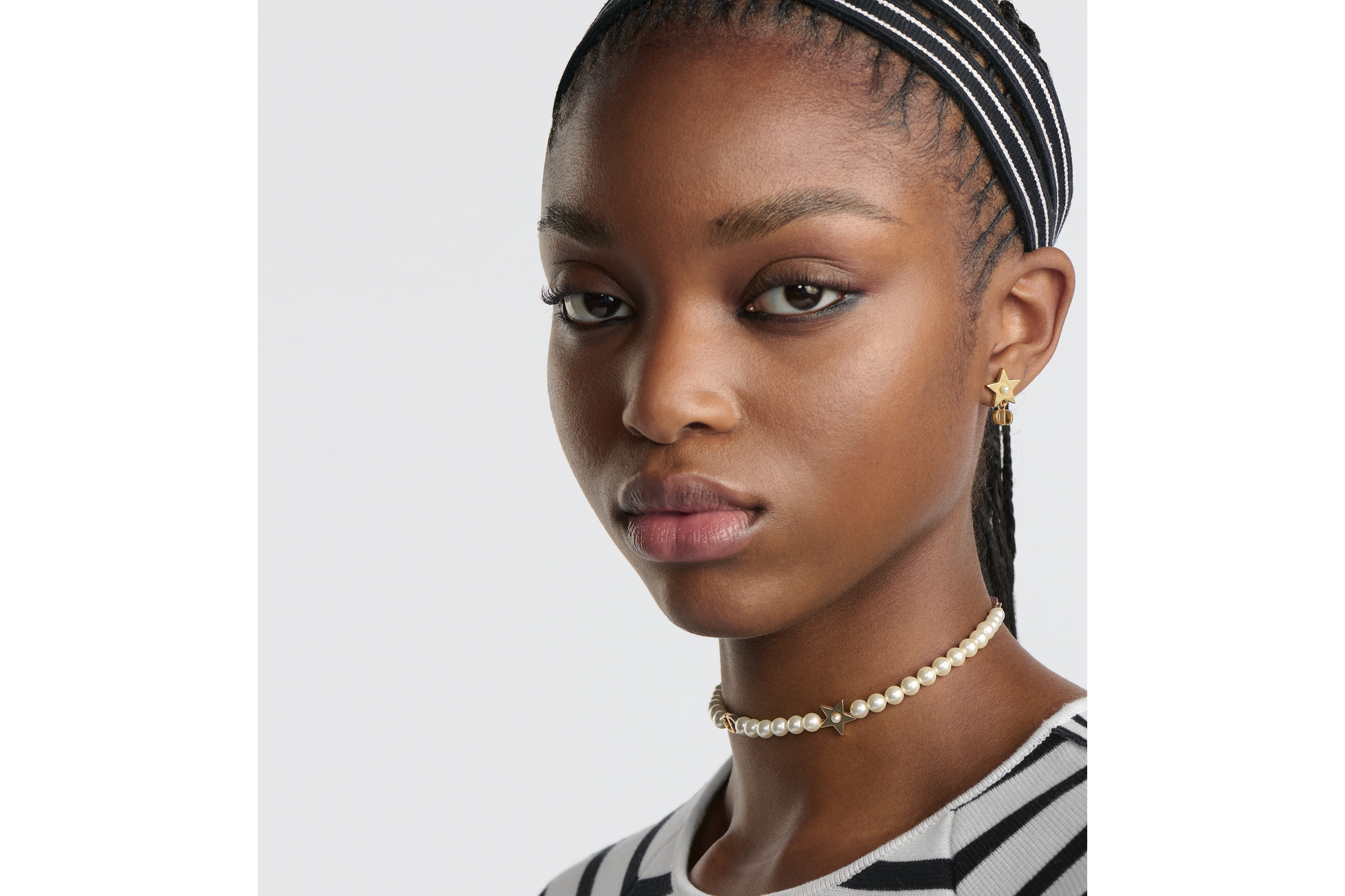 Lucky Dior Necklace Gold-Finish Metal and White Resin Pearls | DIOR