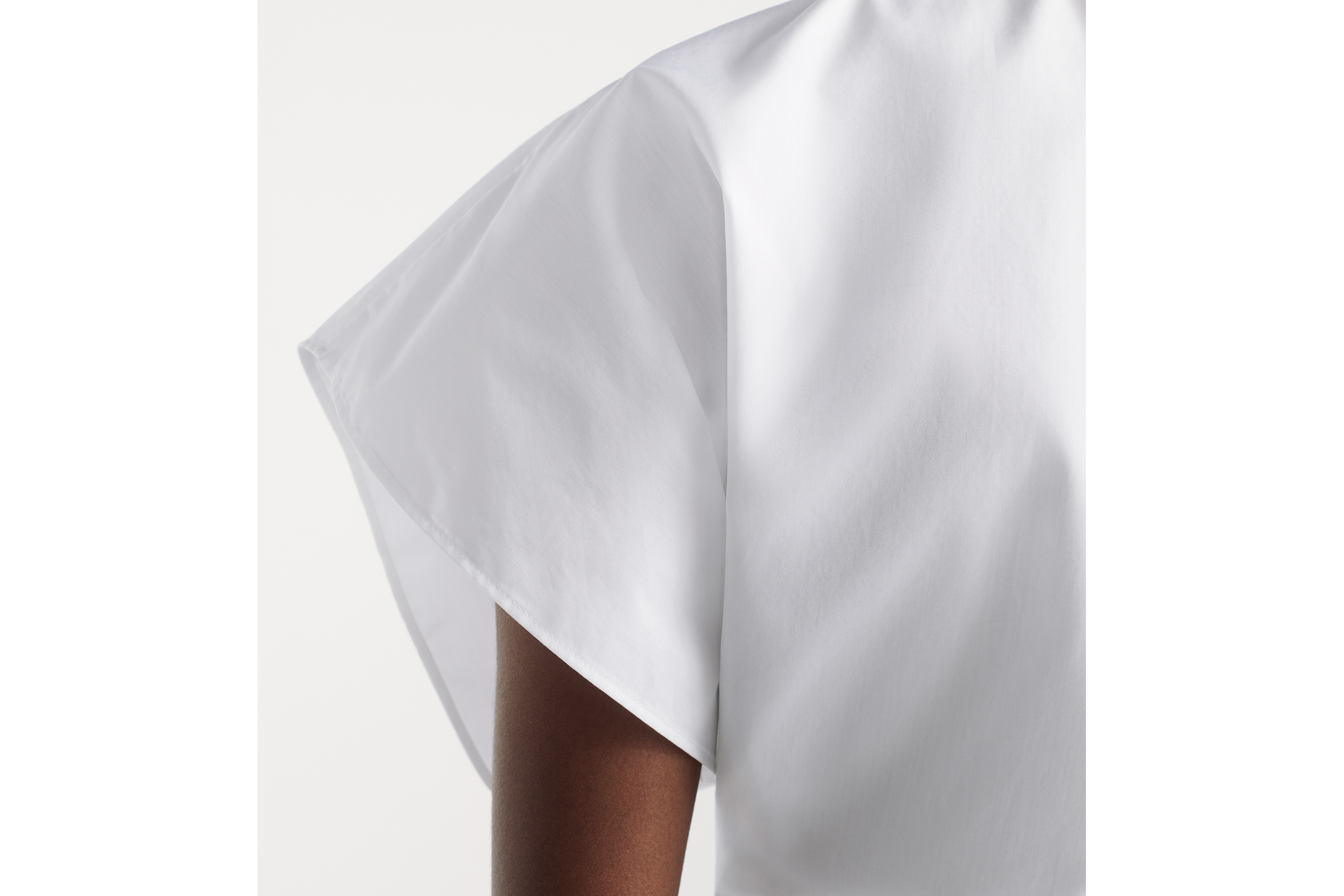 Korte, geknoopte Dioriviera-blouse Wit katoenpoplin | DIOR
