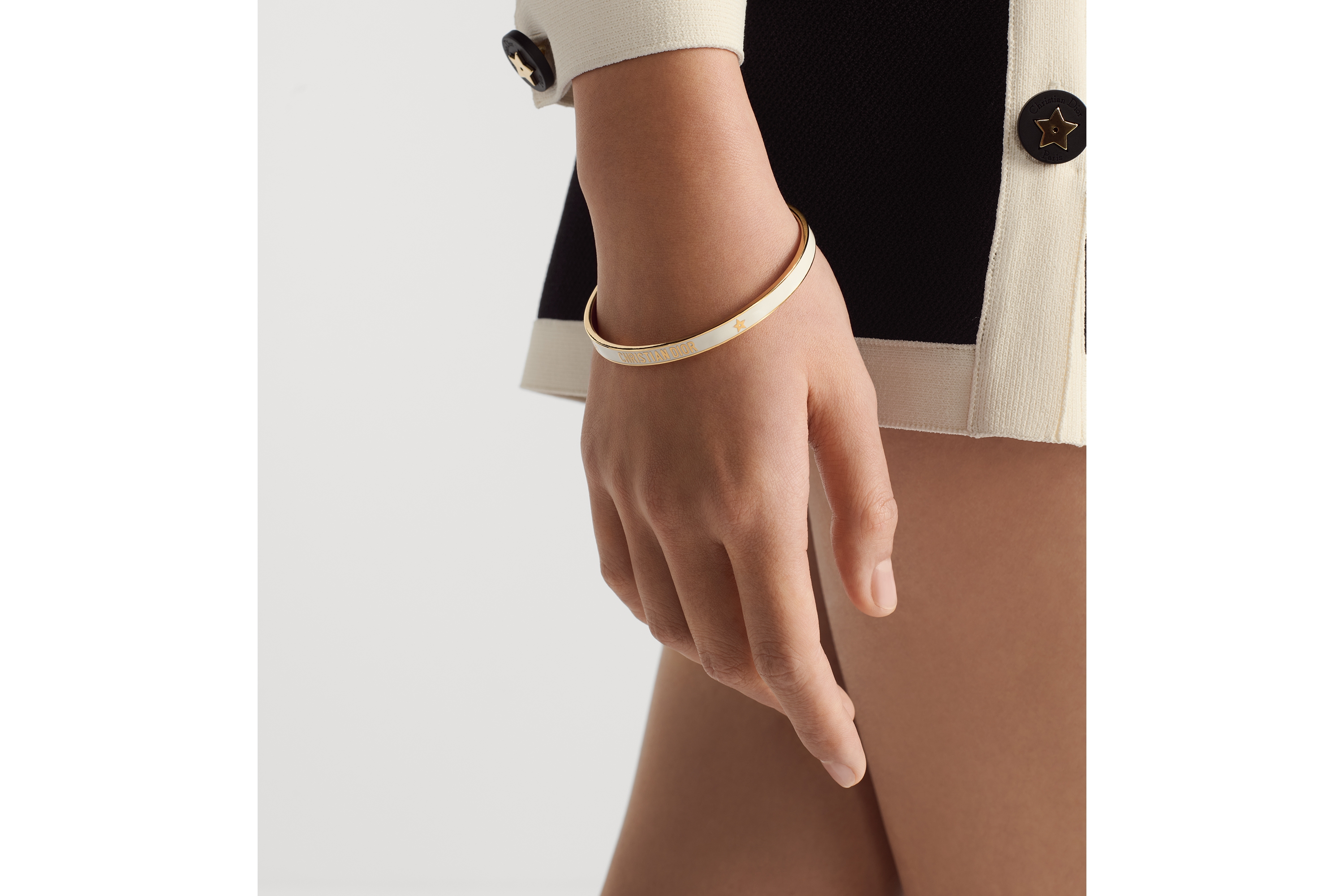 Dior Code Bangle Gold-Finish Metal and Latte Lacquer | DIOR