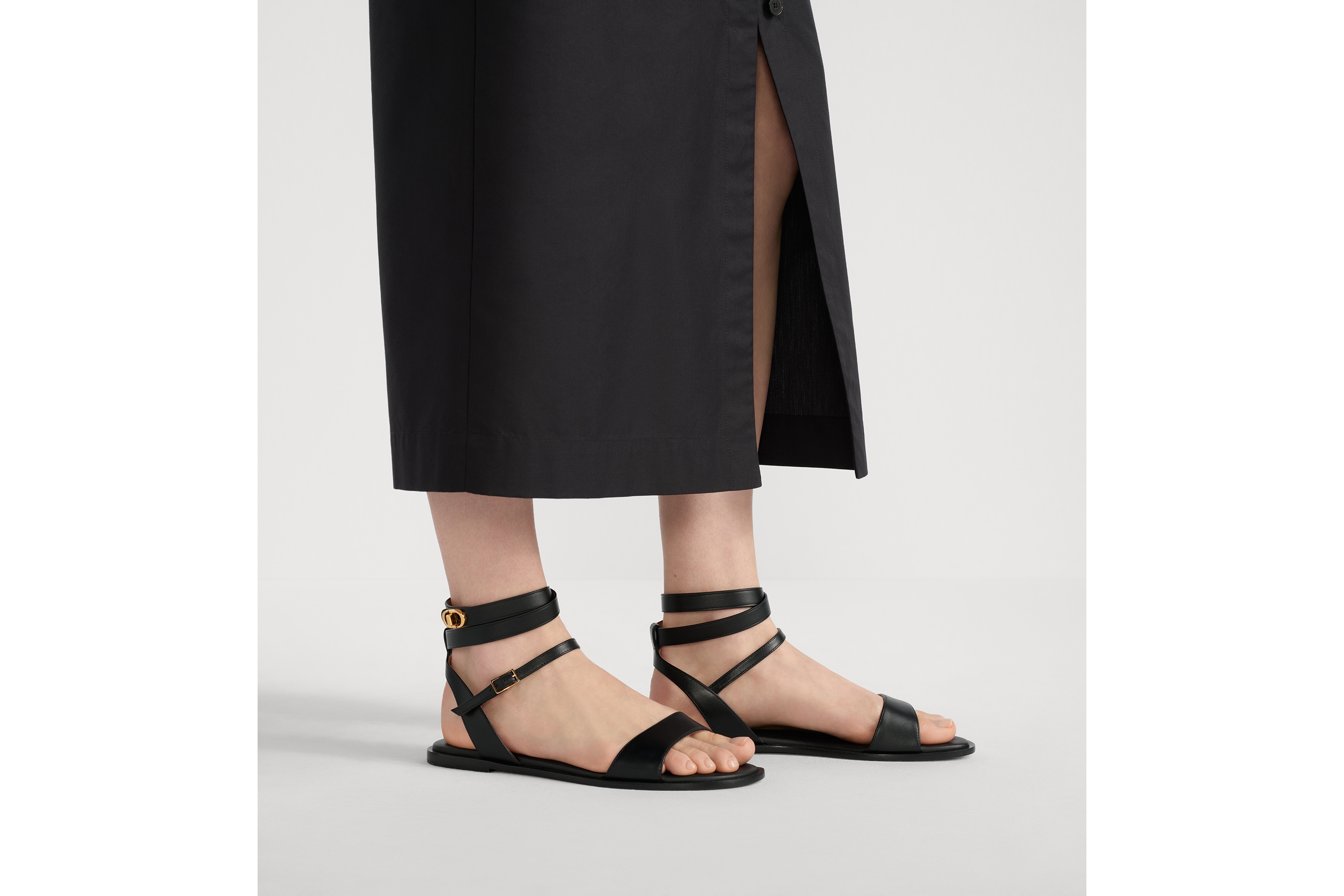 30 Montaigne Sandal Black Calfskin | DIOR