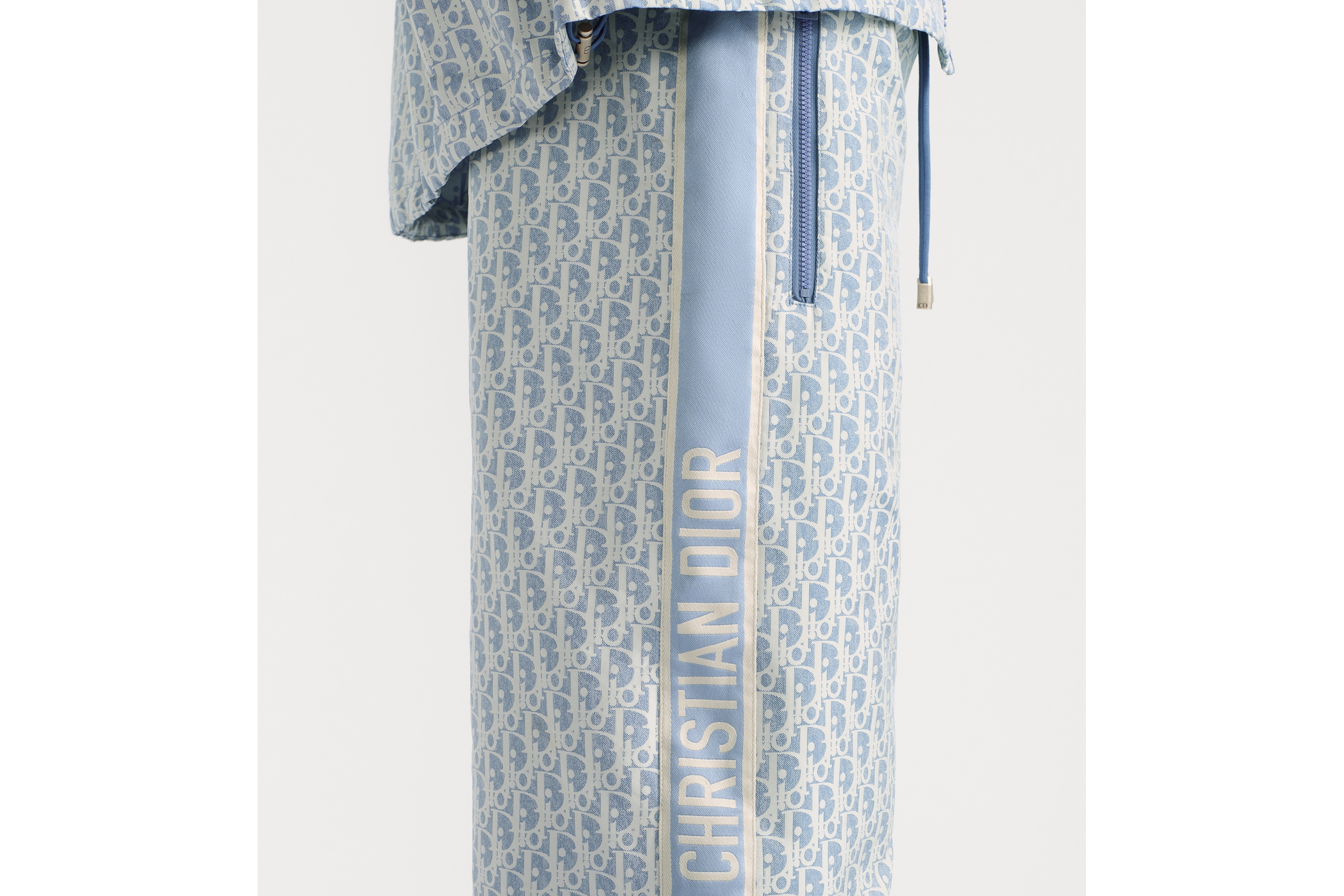 Dioriviera Flared Pants Blue and White Dior Oblique Jacquard Technical ...