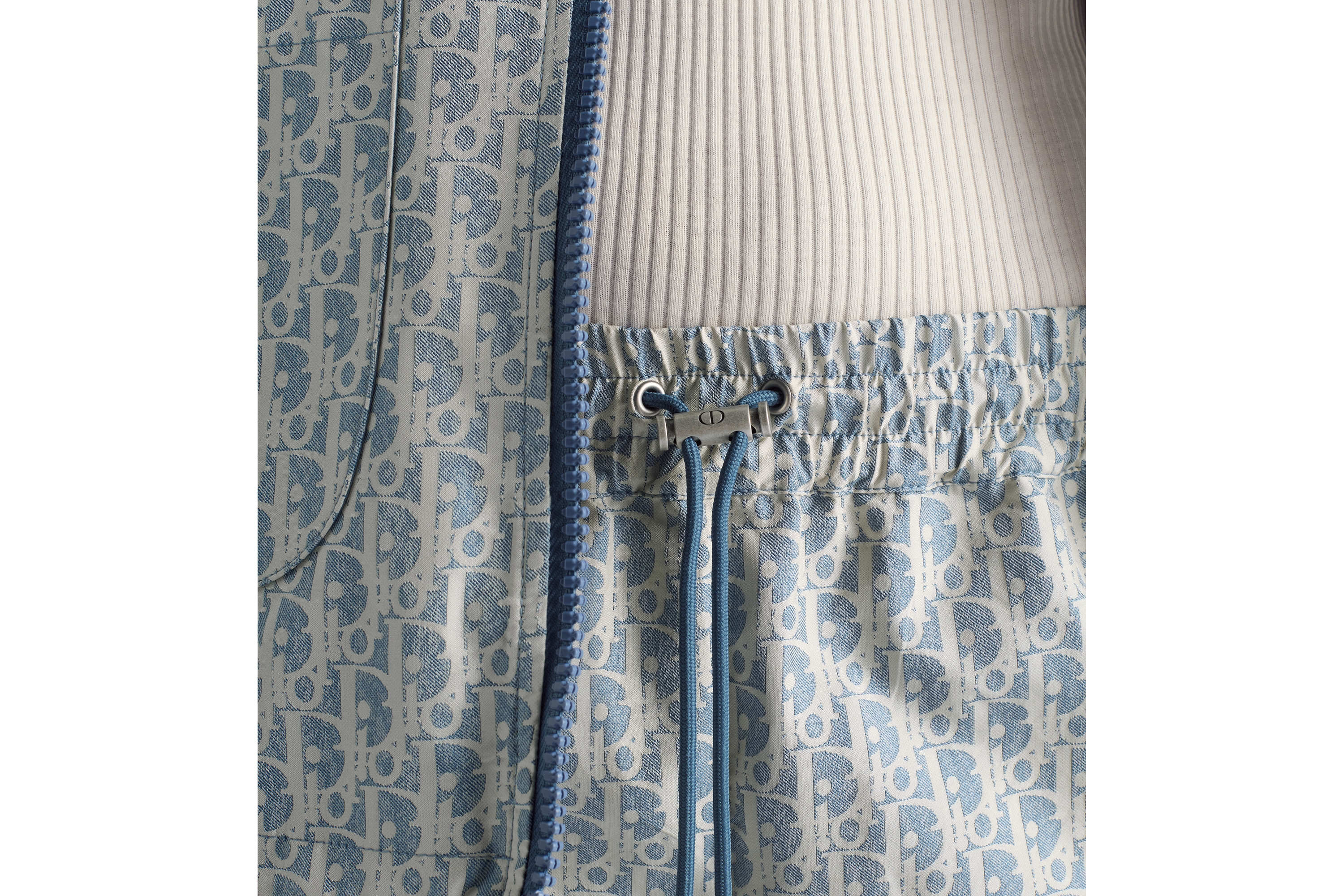 Dioriviera Flared Pants Blue and White Dior Oblique Jacquard Technical ...