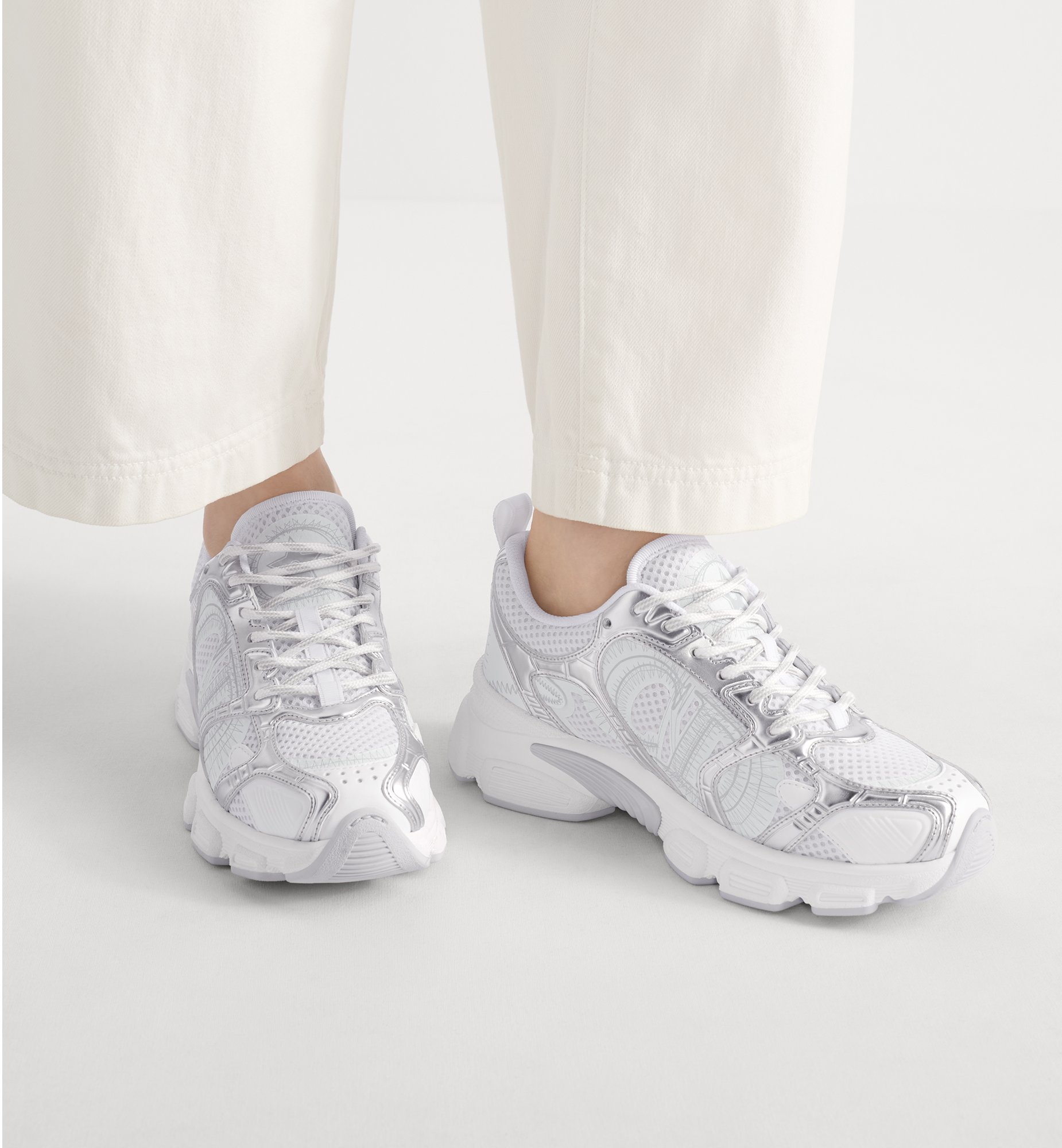 Dior Chrono Sneaker White Mesh with Silver-Tone and White Dior Chrono Sneaker White Mesh with Silver-Tone and White