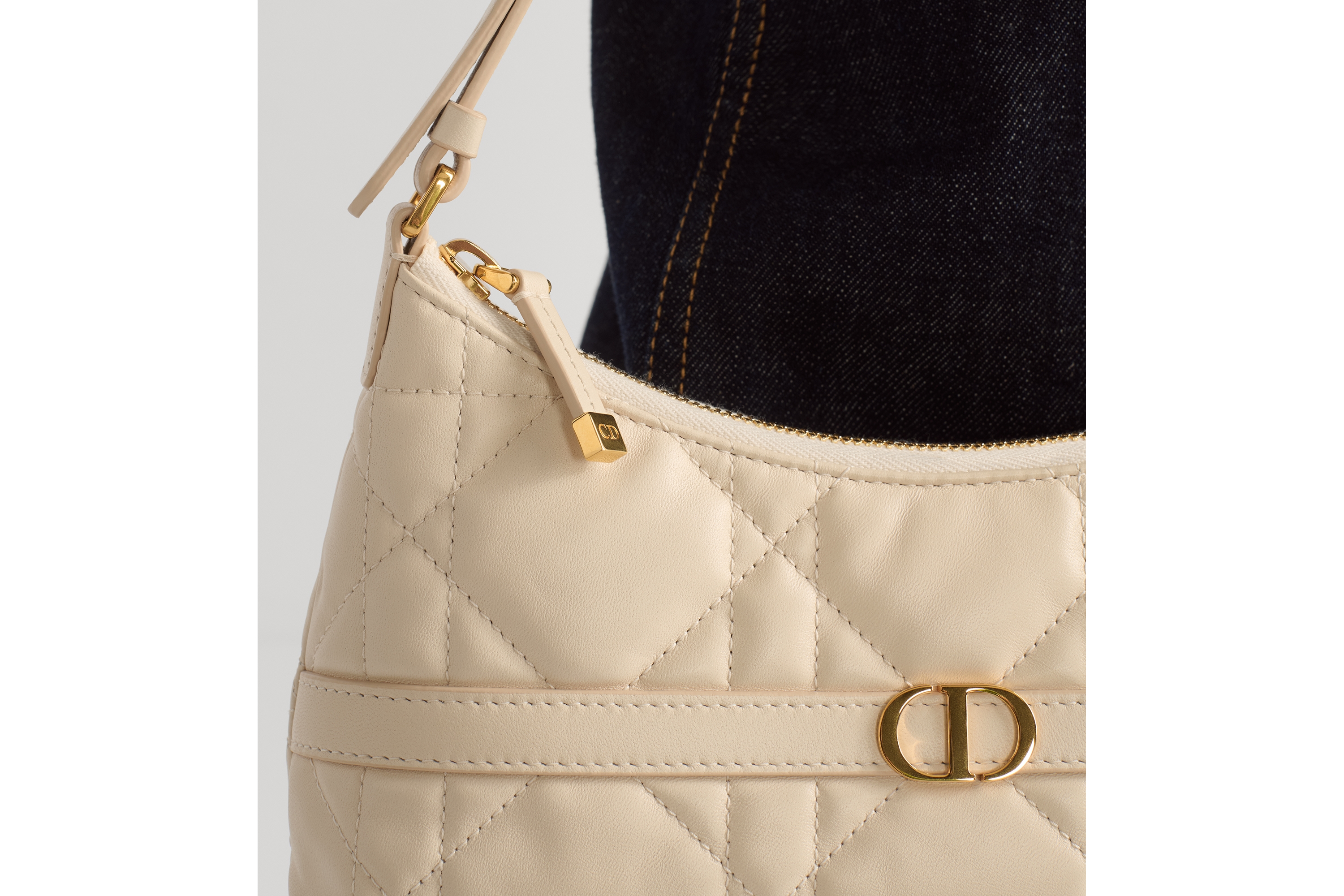 Miss Caro Cigale Mini Bag Light Ivory Macrocannage Lambskin | DIOR