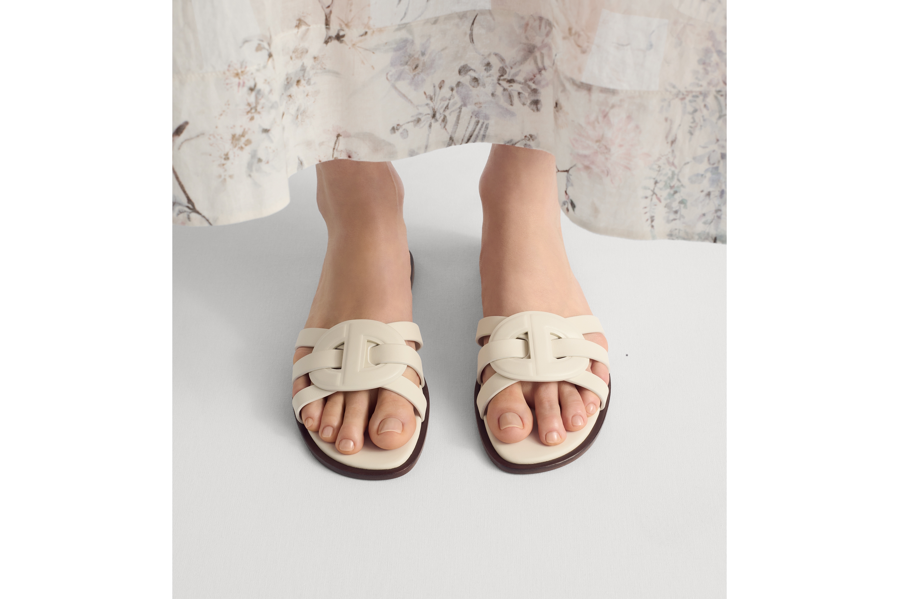 D-Club Slide White Calfskin | DIOR