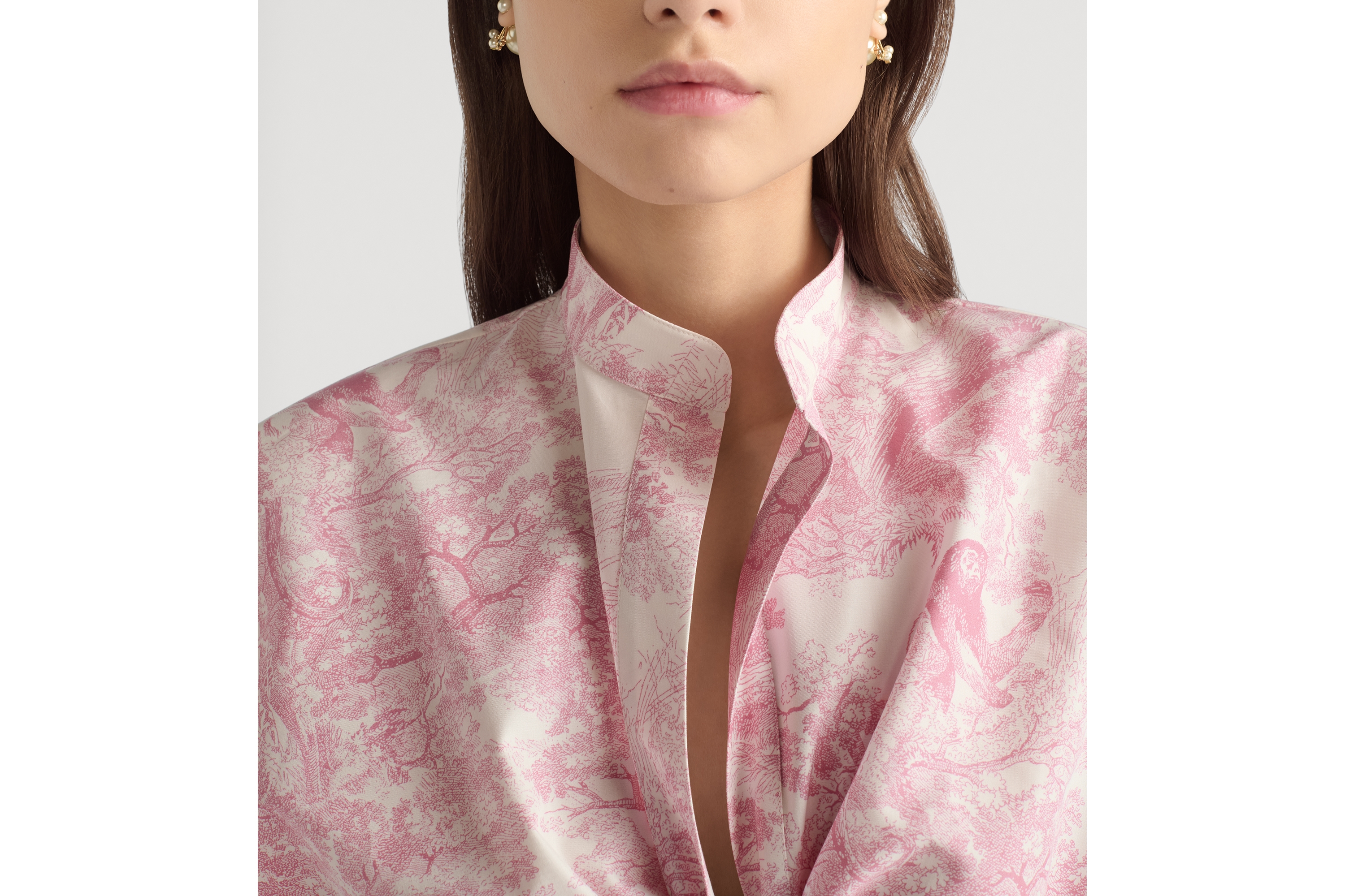 Dioriviera Tied Cropped Blouse White Cotton and Silk Poplin with Cherry ...