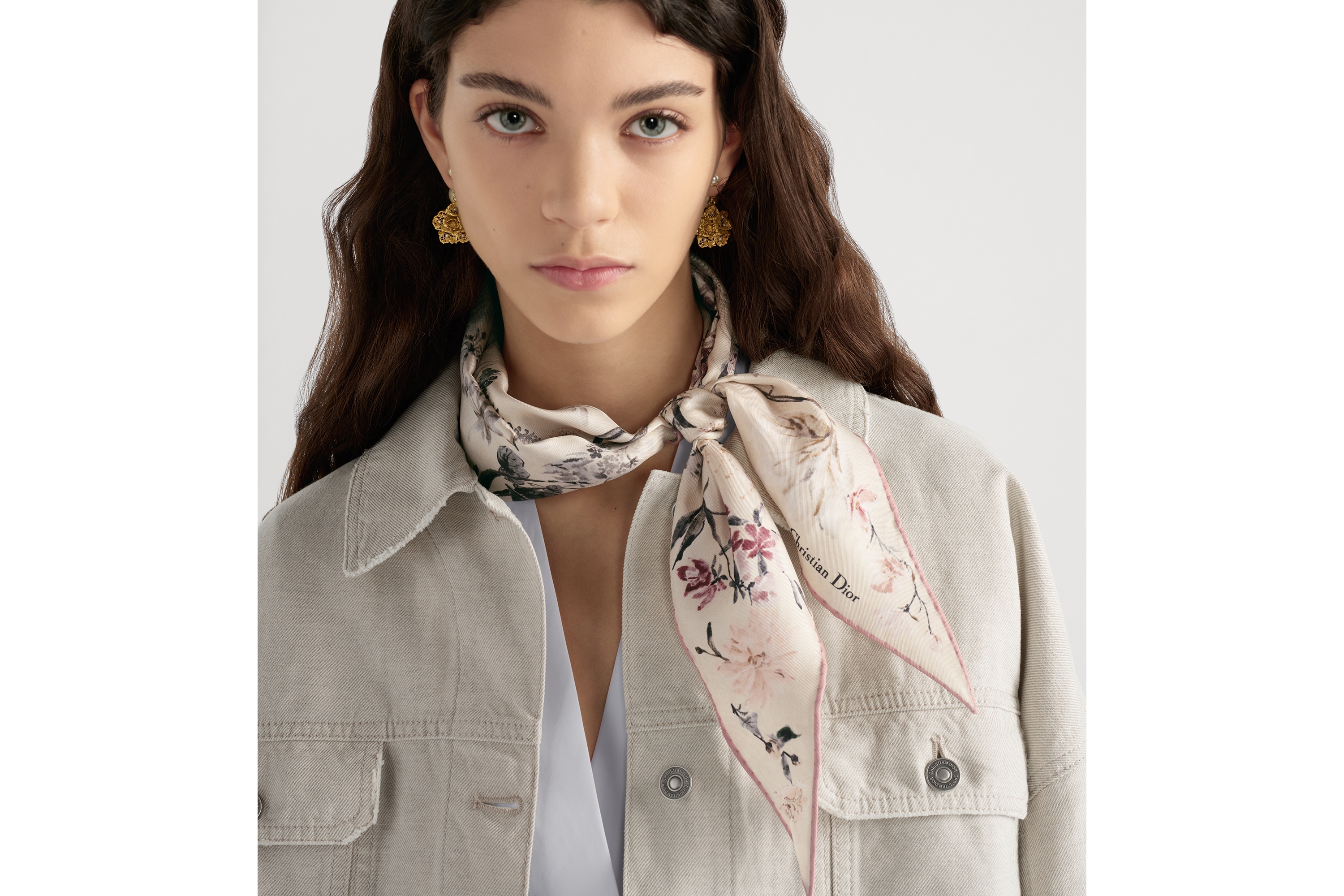 Dior Diamond Millefiori Twill di seta color avorio e rosa multicolore | DIOR