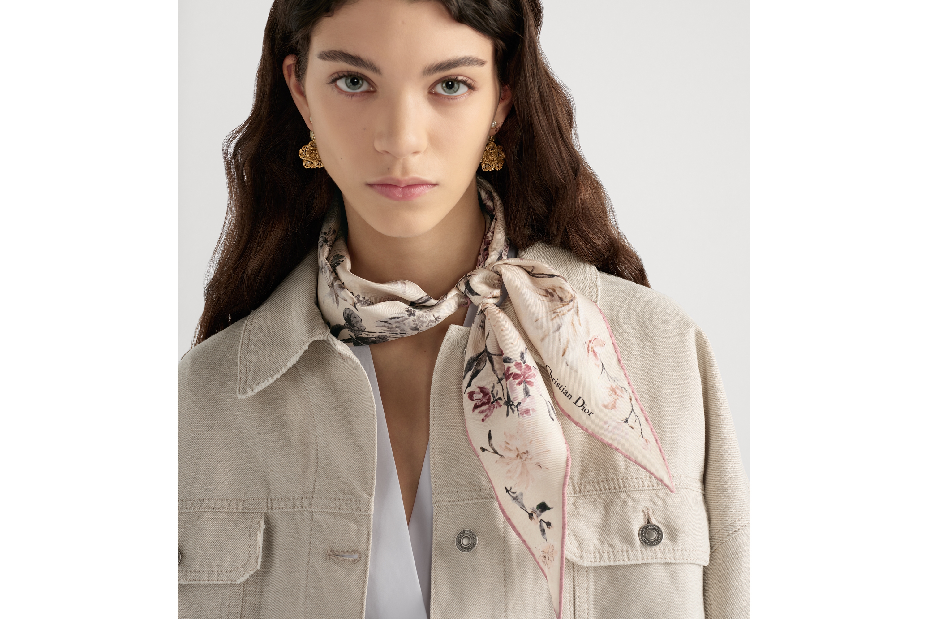 Dior Diamond Millefiori Twill de soie ivoire et rose multicolore | DIOR