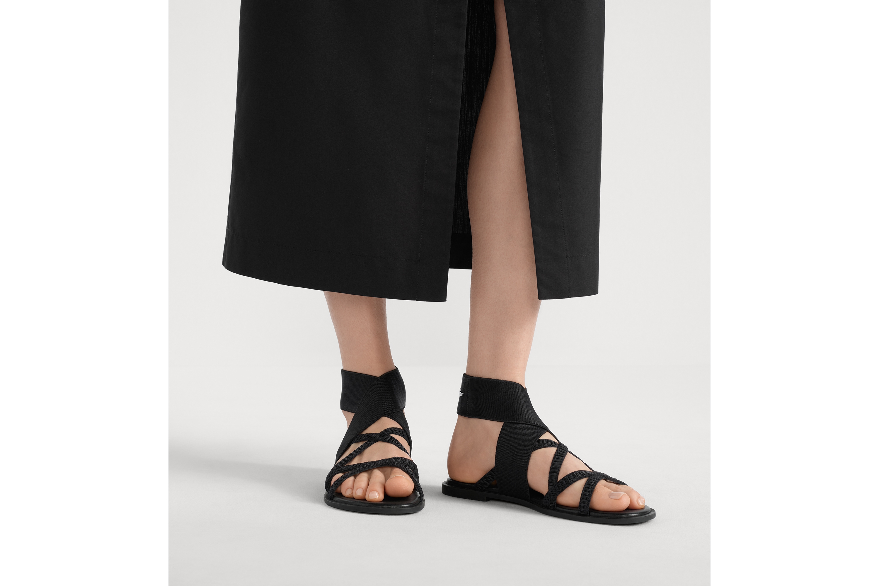 Dior Shade Sandal Black Elastic Straps | DIOR