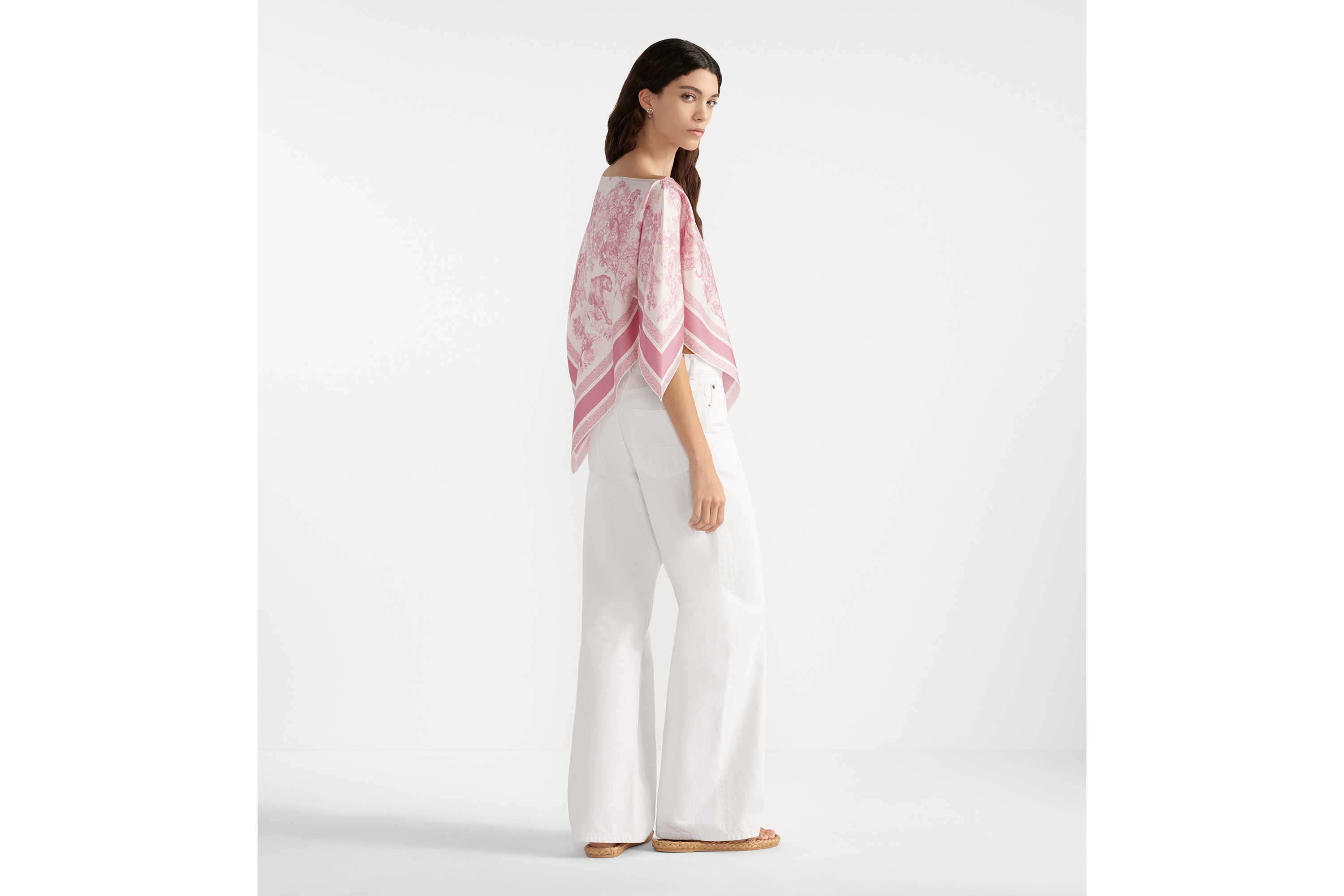 Dioriviera Toile de Jouy Sauvage Dior Silk Top White and Candy Pink ...