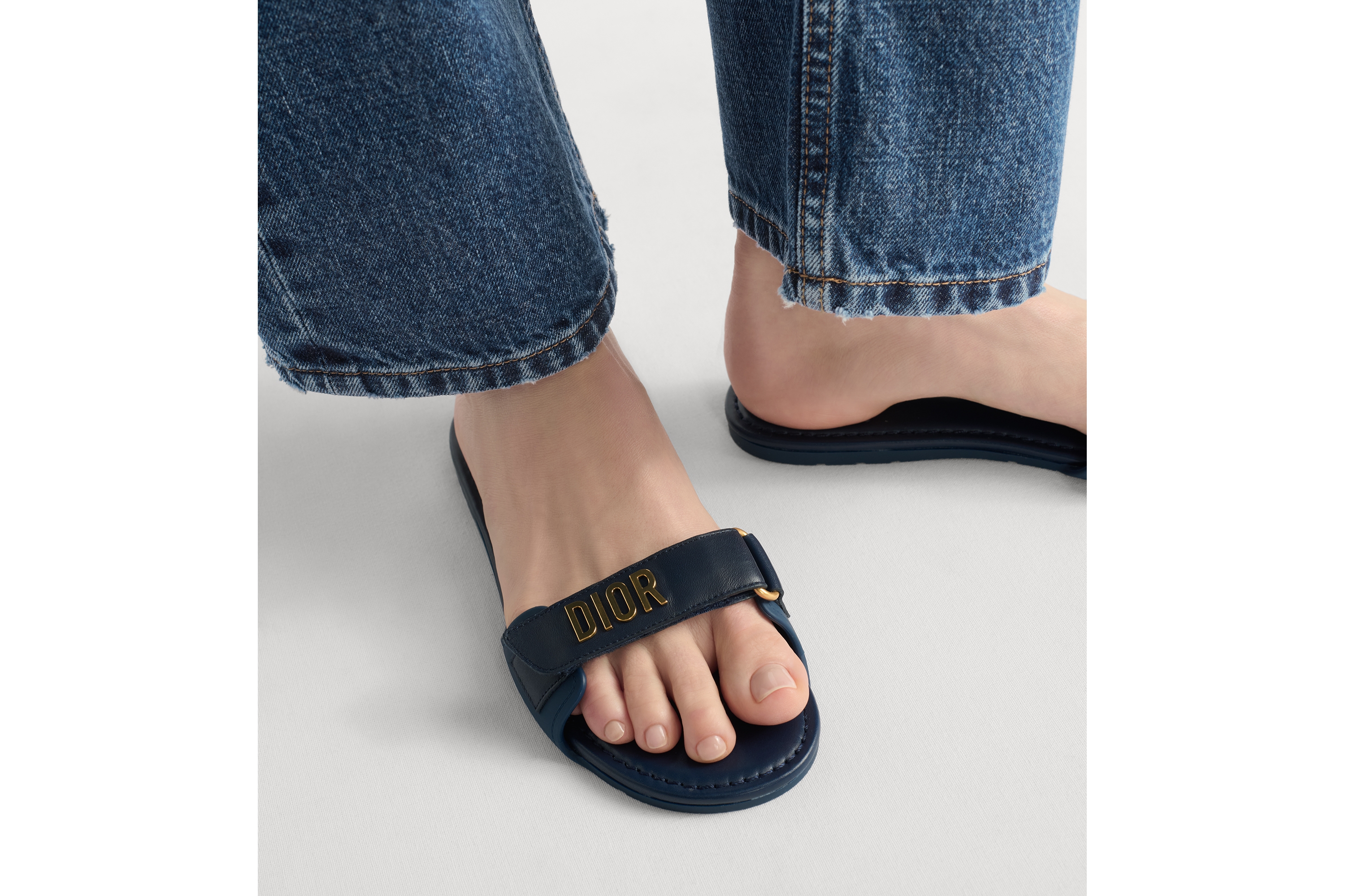 D-Club Slide Black Calfskin | DIOR