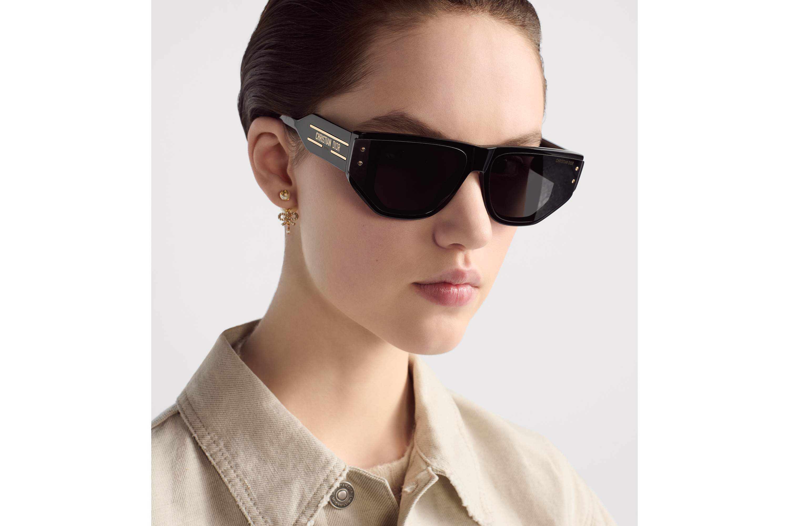 DiorSignature S15F Black Rectangular Sunglasses | DIOR