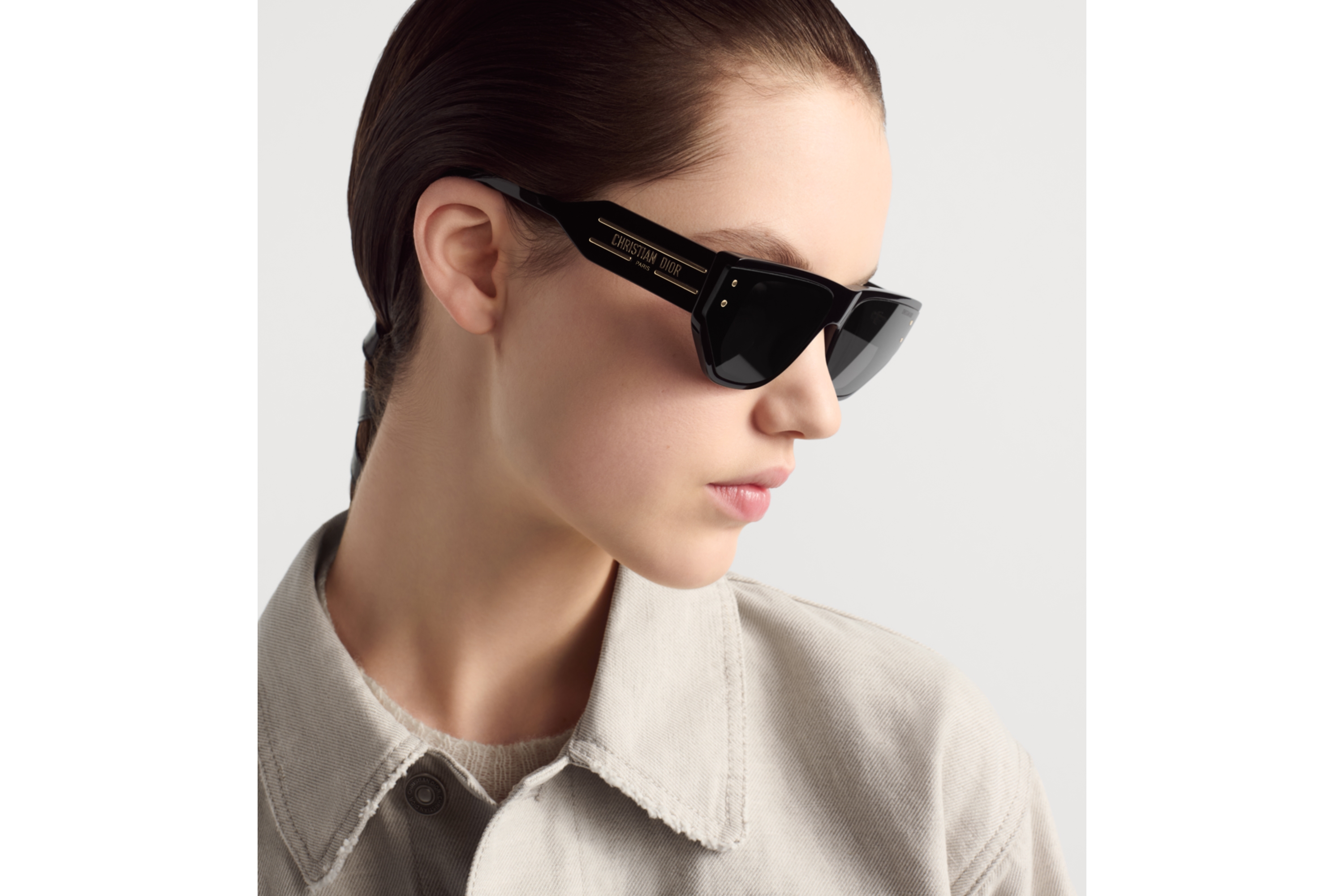DiorSignature S15F Black Rectangular Sunglasses | DIOR