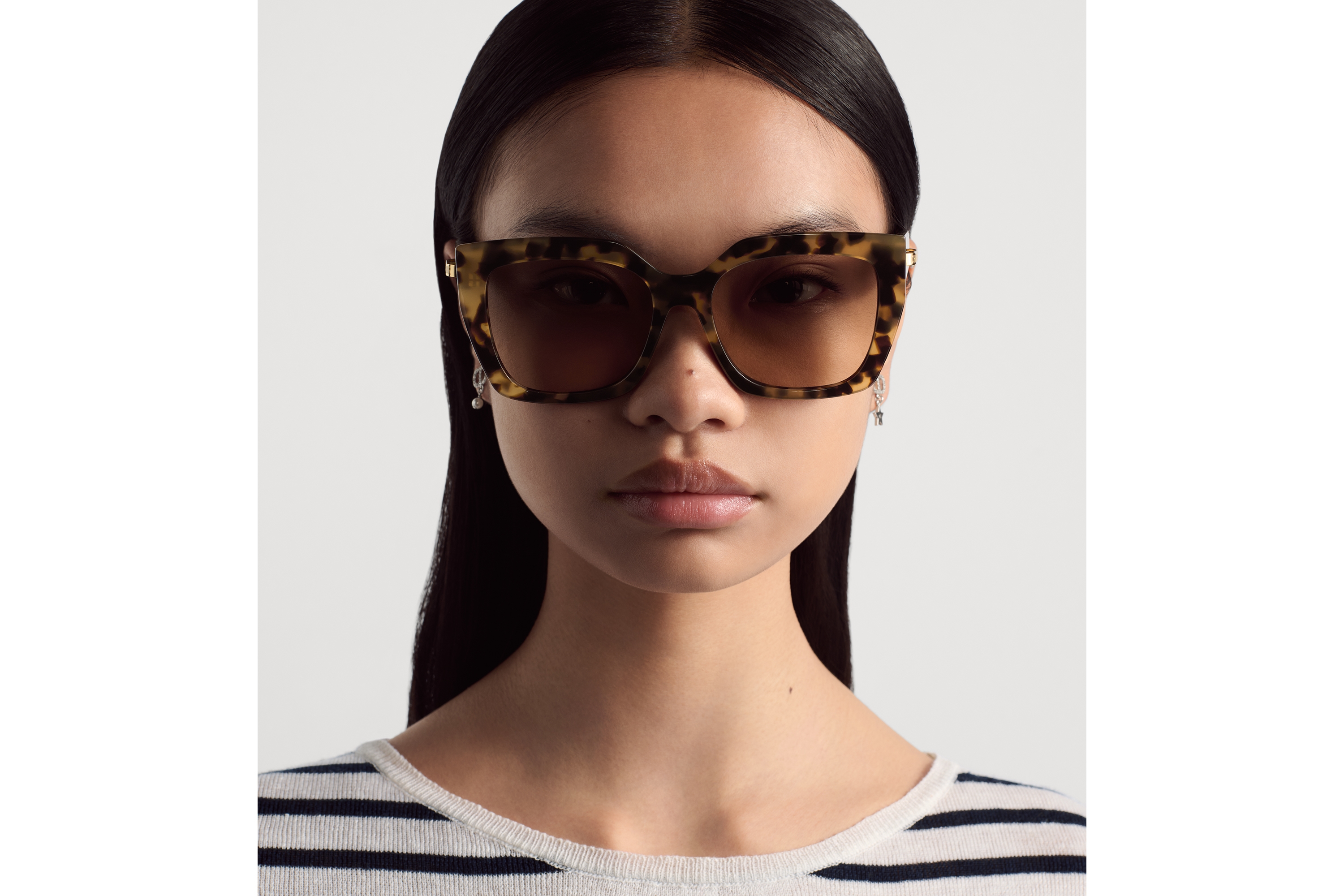 CDior S5I Brown and Honey Tortoiseshell-Effect Square Sunglasses | DIOR